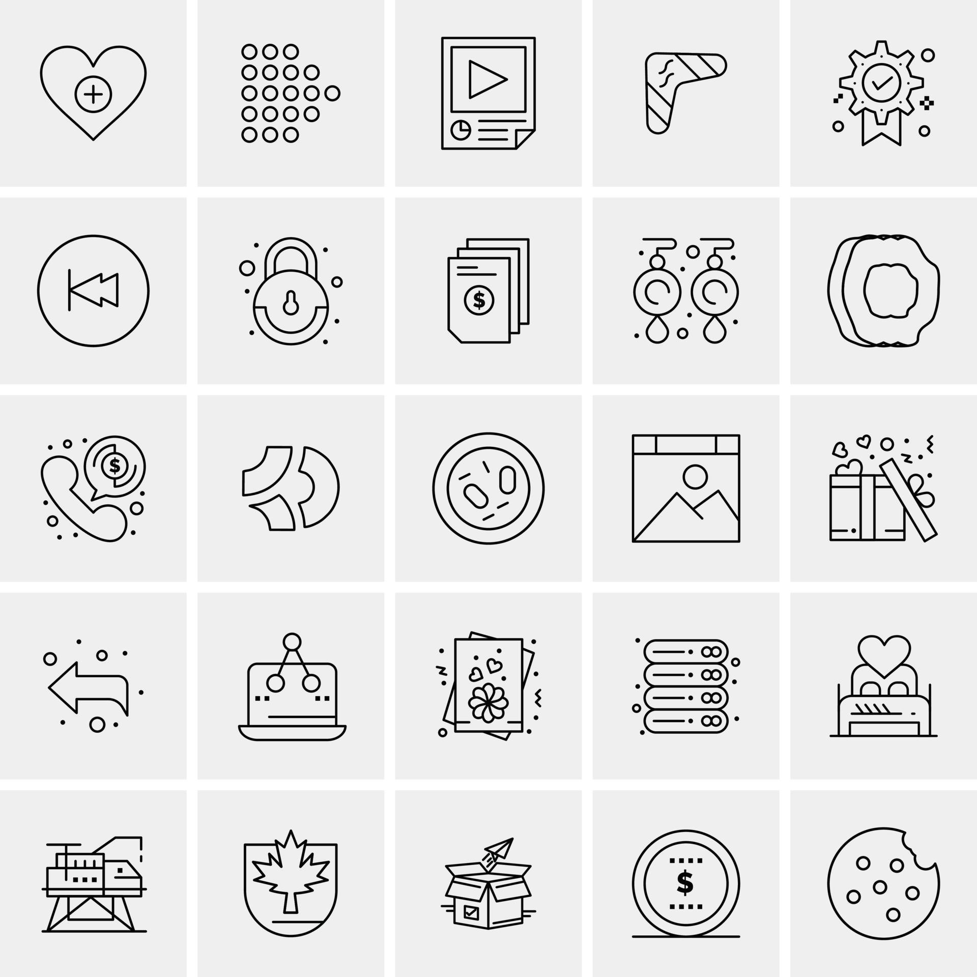 Access Content Free Internet Open Bold and thin black line icon set 13335350 Vector Art at Vecteezy