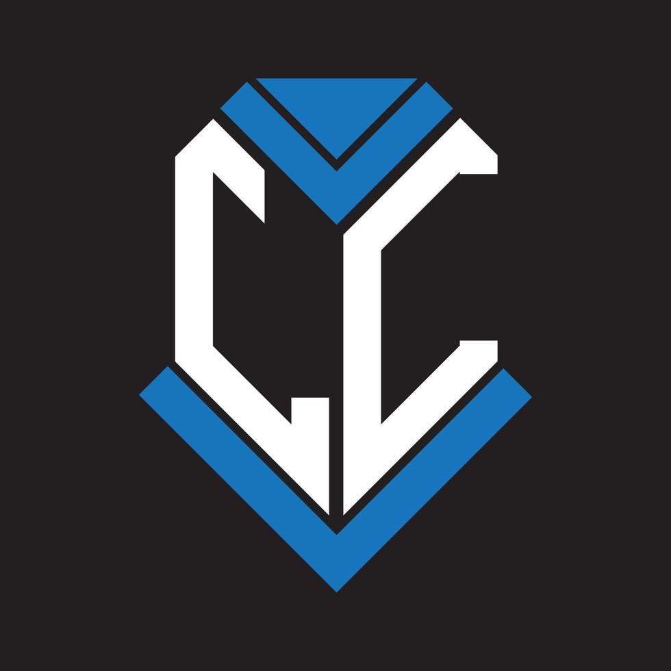 diseño de logotipo de letra ll sobre fondo negro. ll concepto de logotipo de letra inicial ...