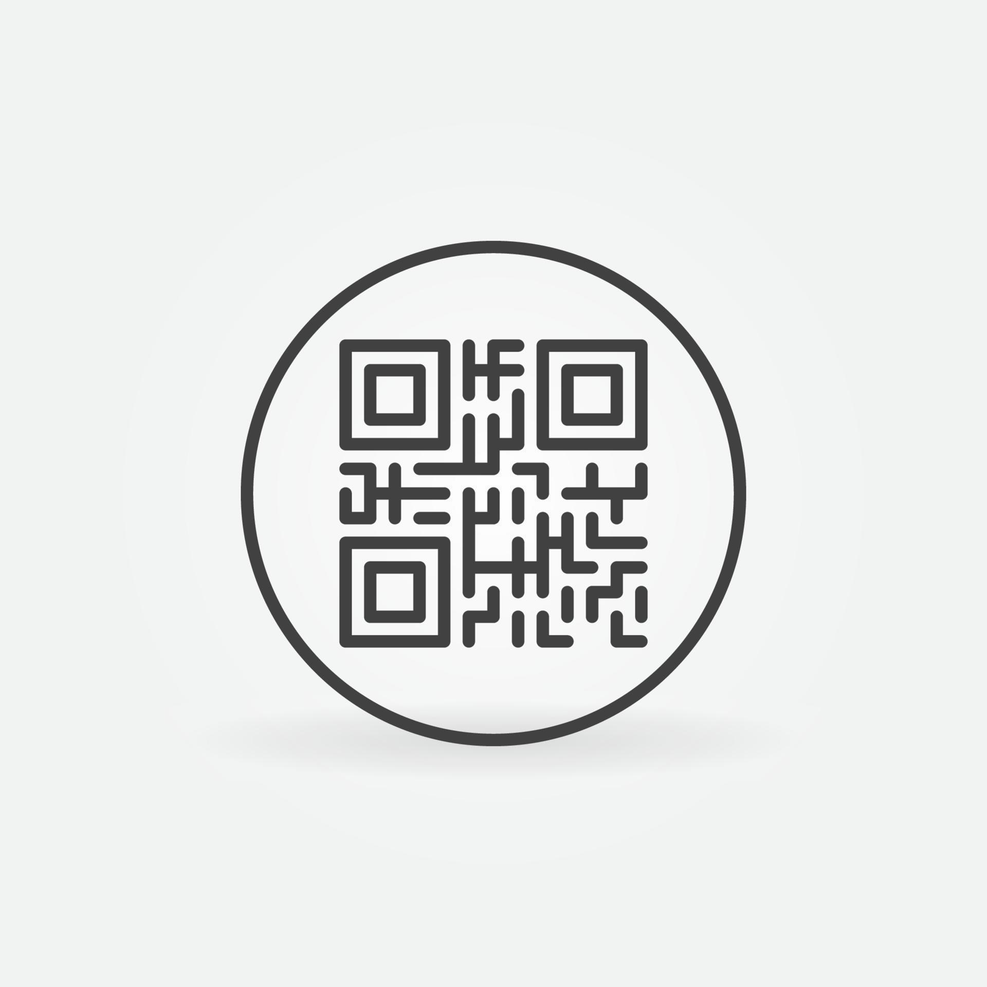 Circle with QR Code linear vector concept icon 13335650 Vector Art at ...