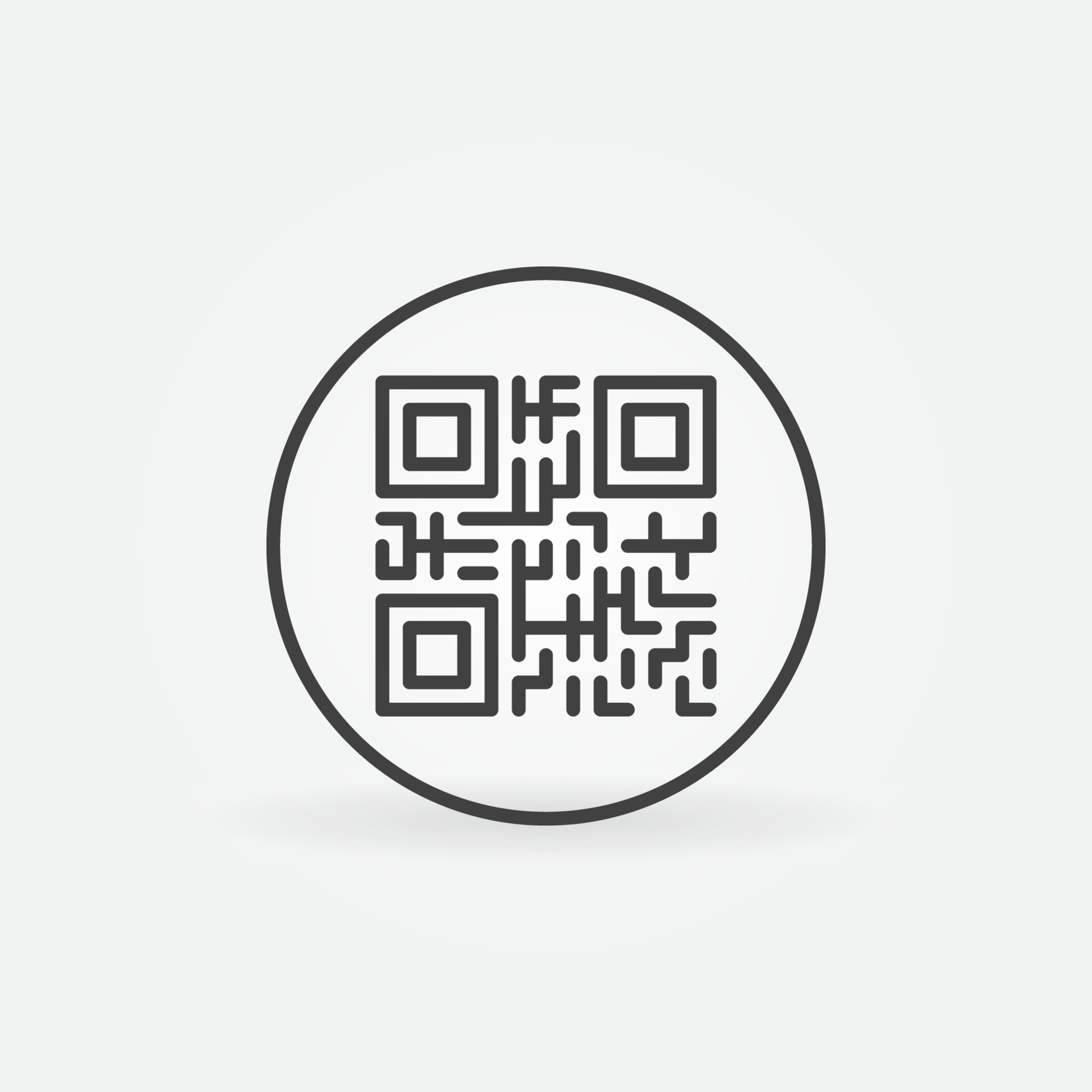 Circle With Qr Code Linear Vector Concept Icon 13335650 Vector Art At