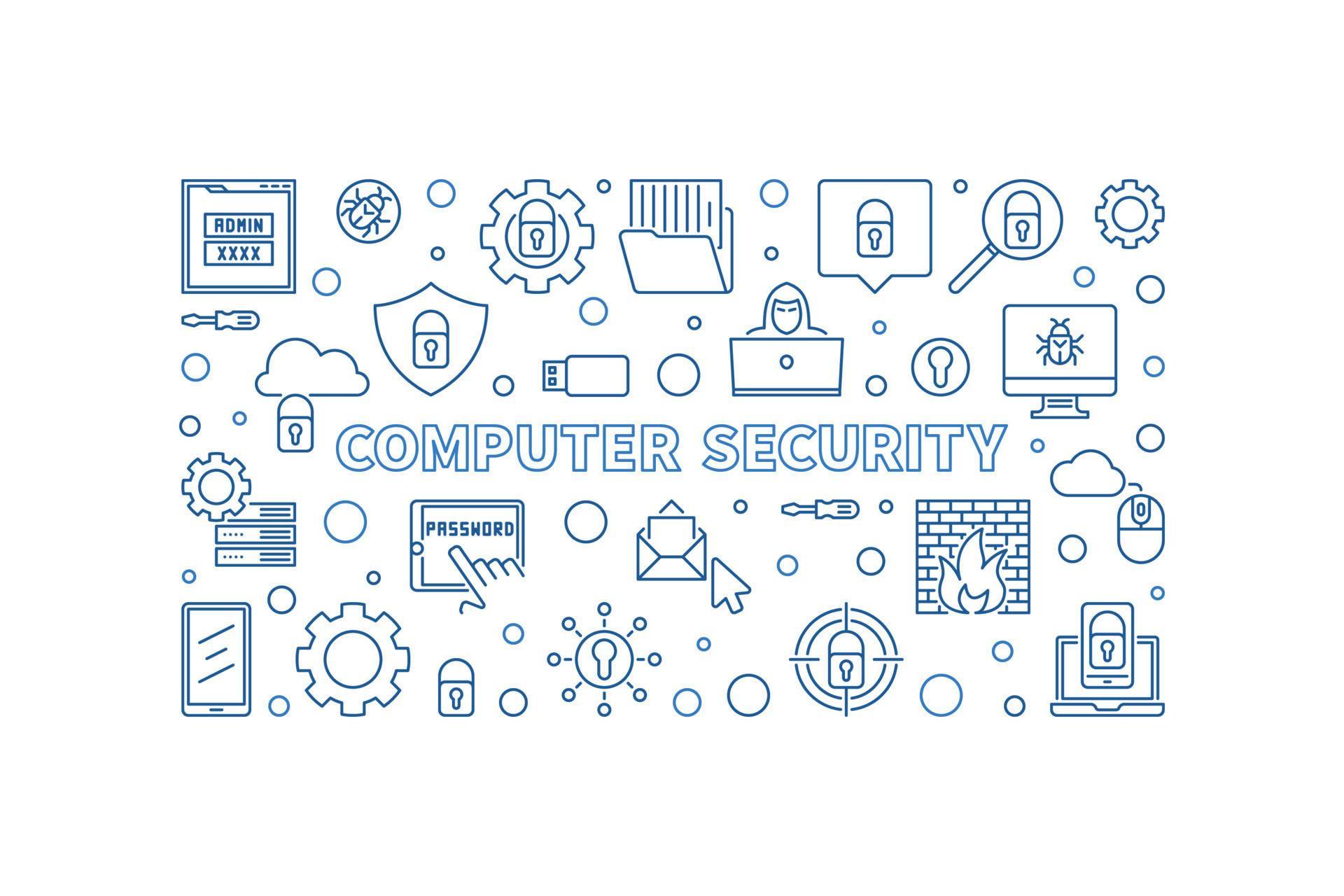 Computer Security Vector Concept Horizontal Banner 13335654 Vector Art