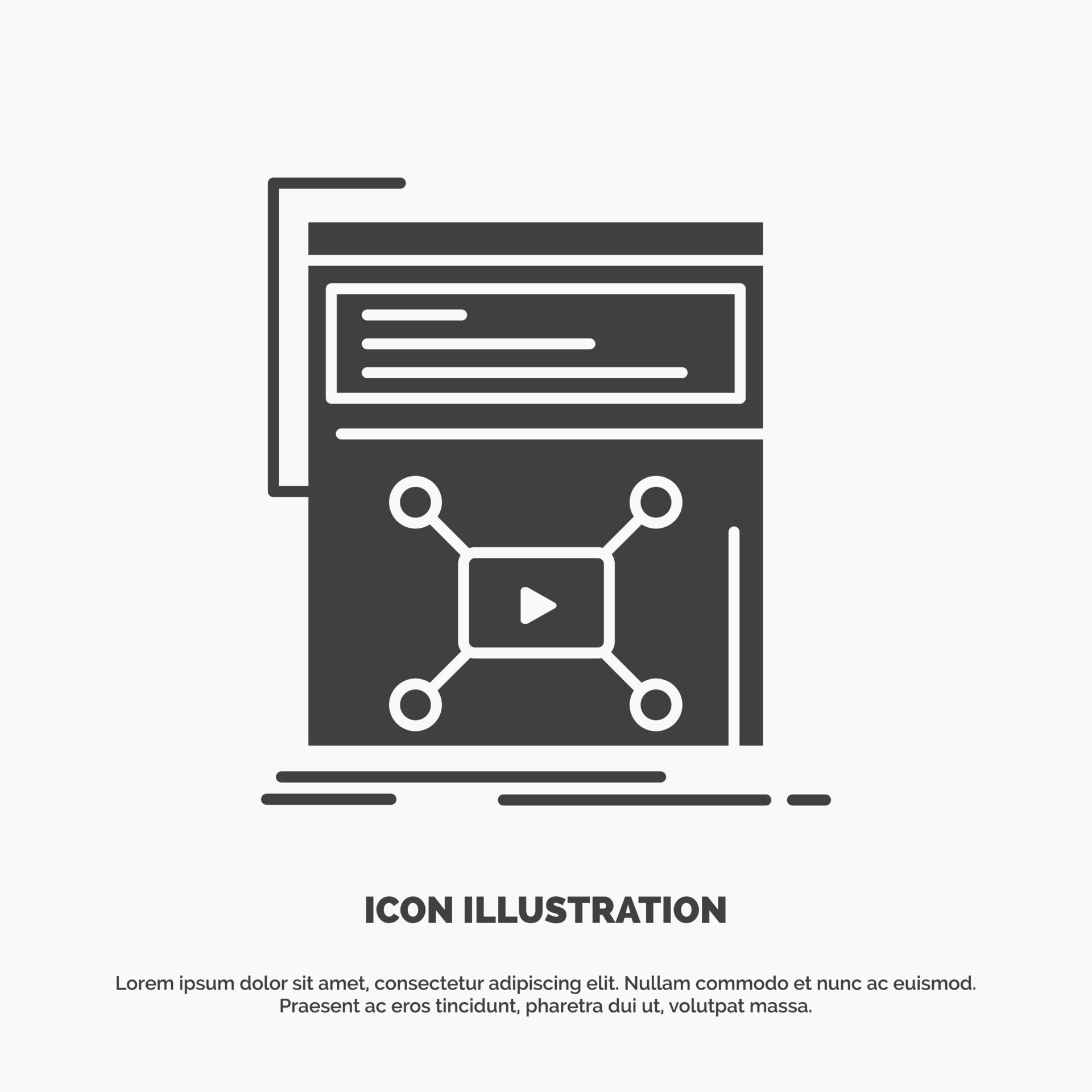 Marketing. page. video. web. website Icon. glyph vector gray symbol for UI and UX. website or ...