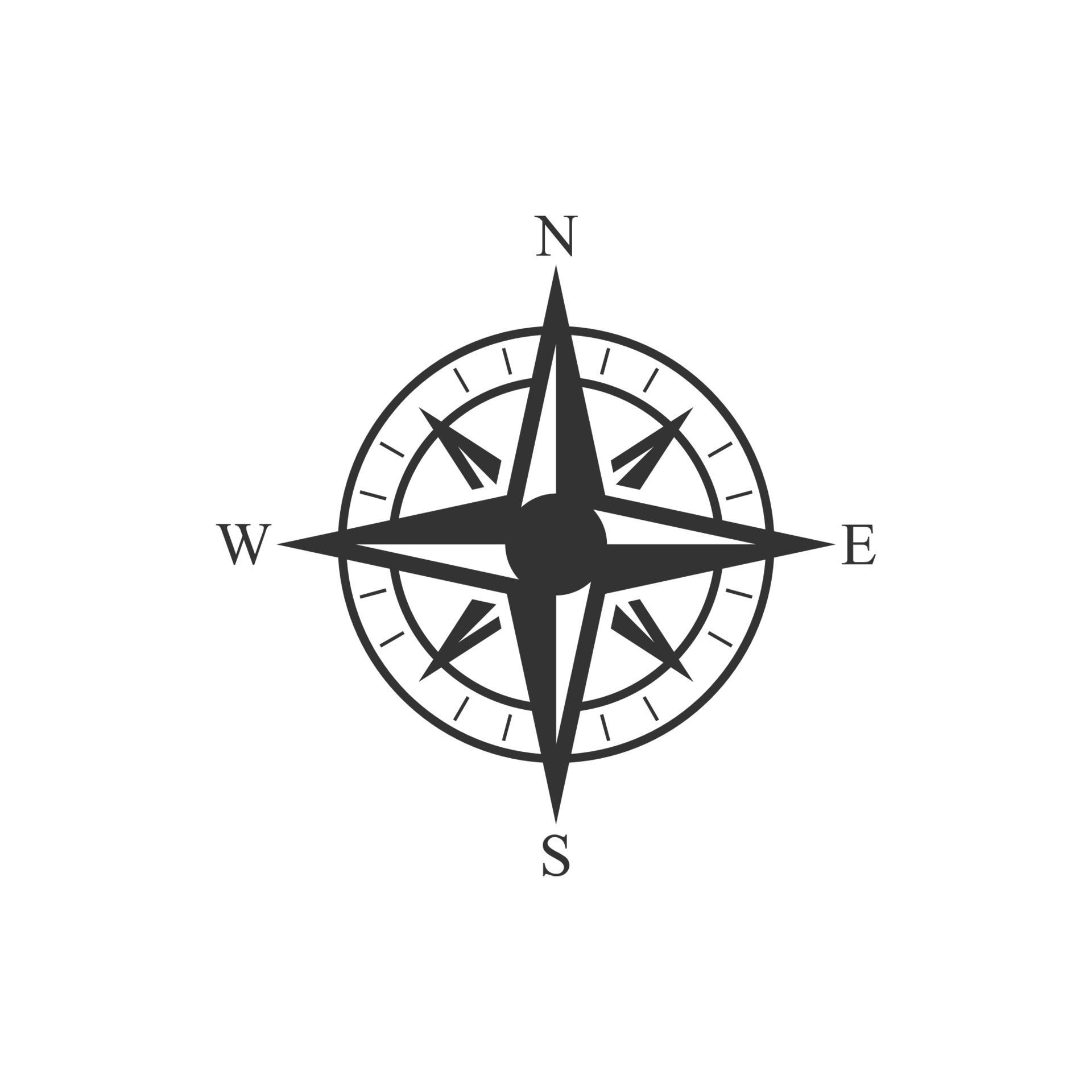 Compass Icon Compass Vector Illustration Navigation Symbol Direction Sign 13336812 Vector