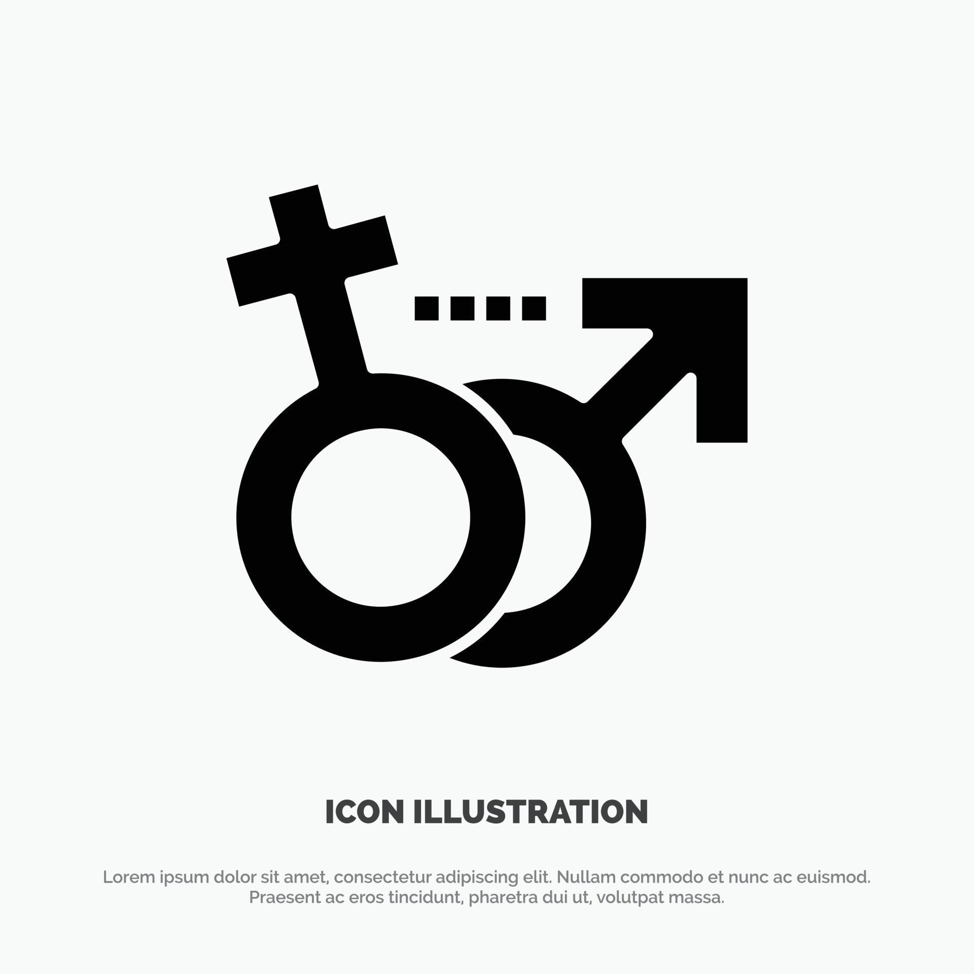 Gender Male Female Symbol Solid Glyph Icon Vector 13344257 Vector Art