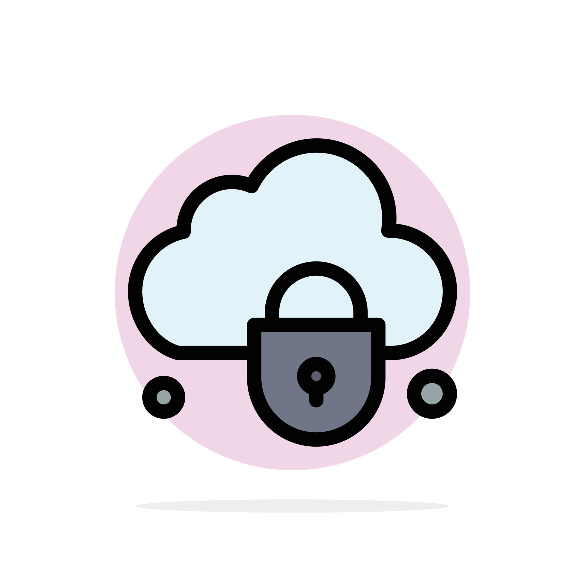 Internet Cloud Lock Security Abstract Circle Background Flat Color Icon 13344579 Vector Art At