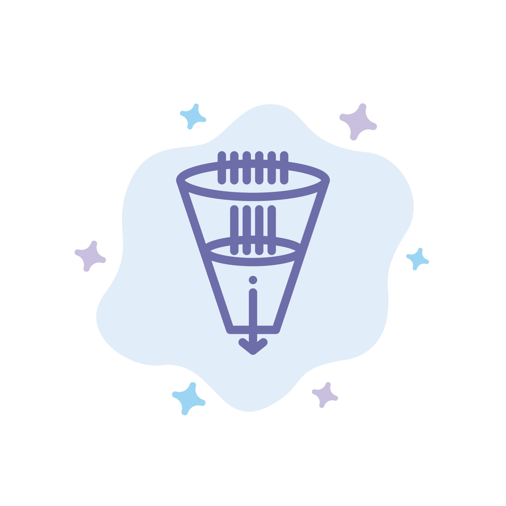 Data Filter Filtering Filtration Funnel Blue Icon On Abstract Cloud Background 13345194 Vector