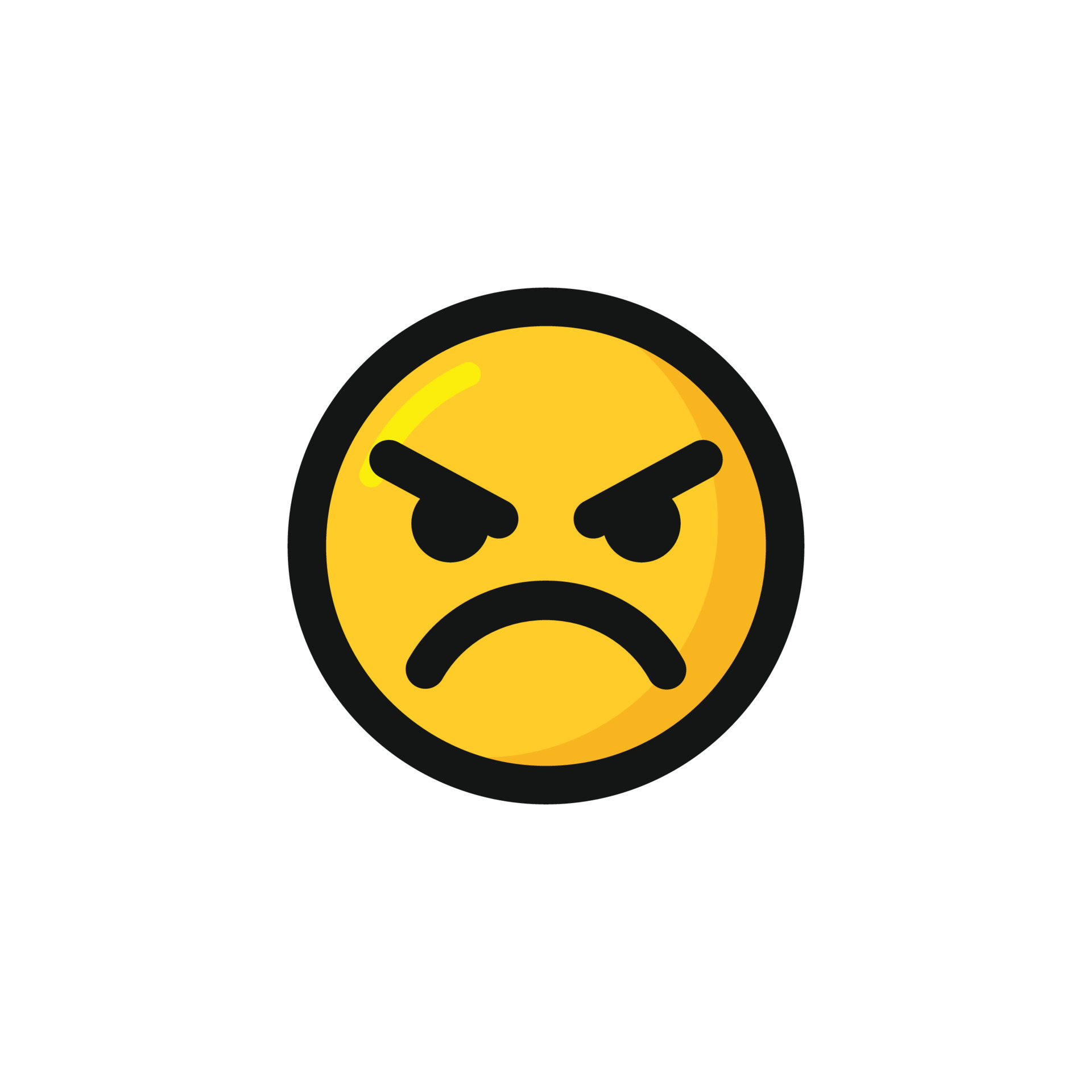 Angry face emoticon icon vector 13345424 Vector Art at Vecteezy