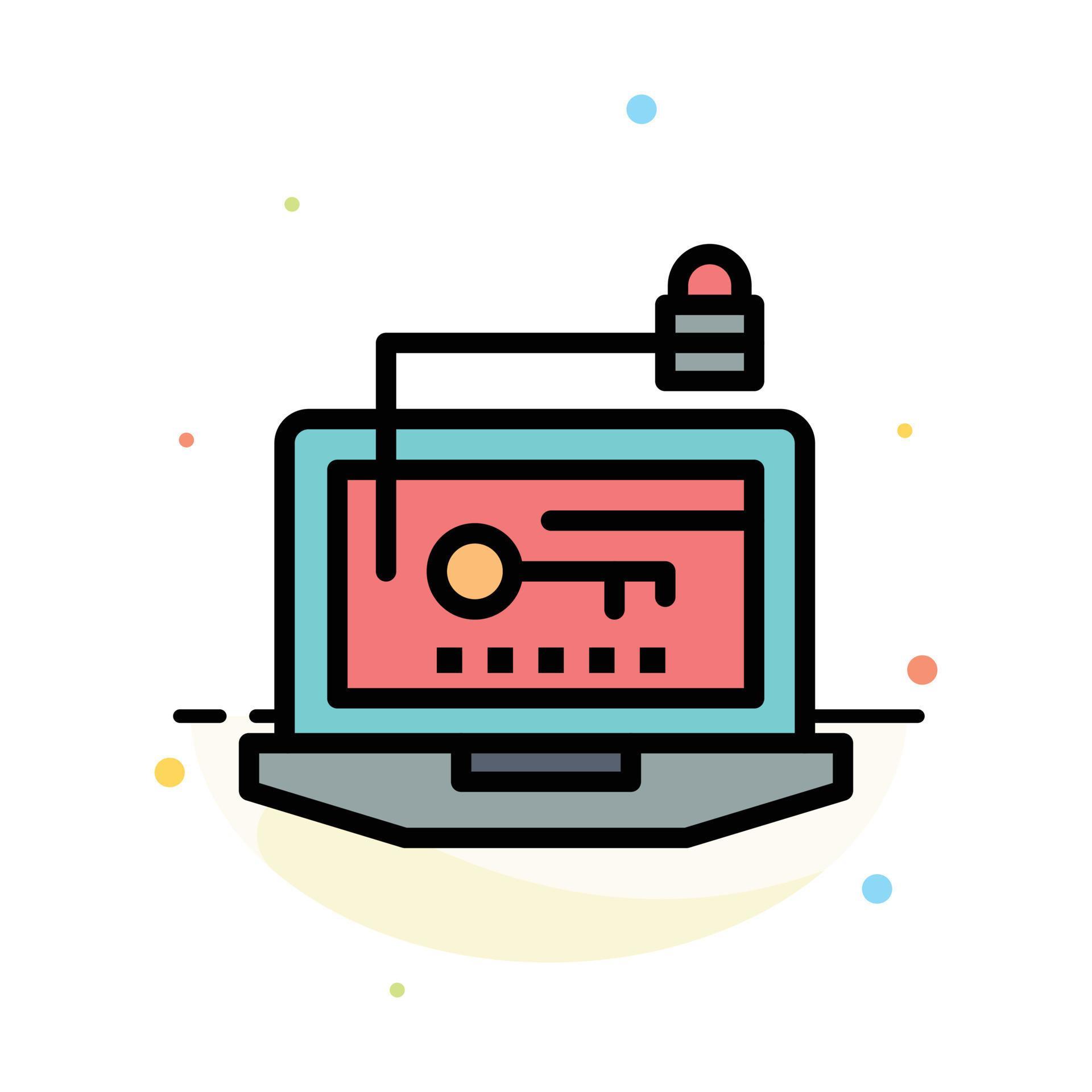 Access Computer Hardware Key Laptop Abstract Flat Color Icon Template