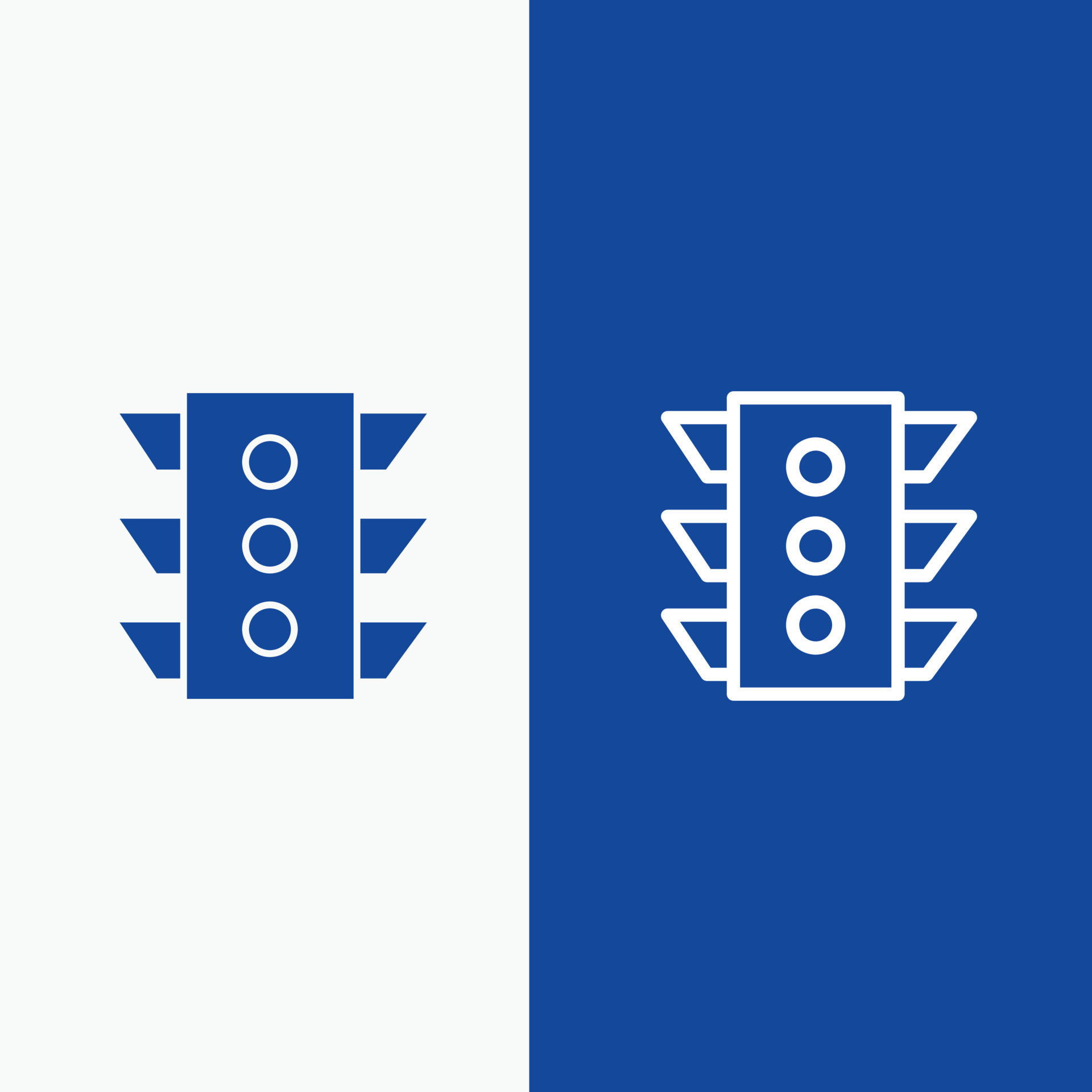 Light Traffic Signal Navigation Rule Line And Glyph Solid Icon Blue Banner Line And Glyph Solid