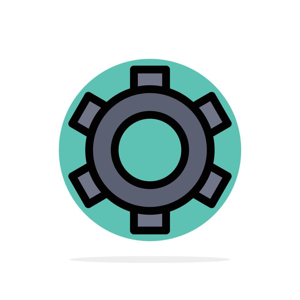Basic Gear Setting Ui Abstract Circle Background Flat Color Icon