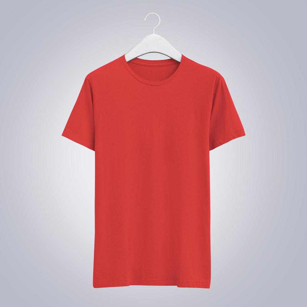 hanging front tshirt red mockup 13345928 Stock Photo at Vecteezy