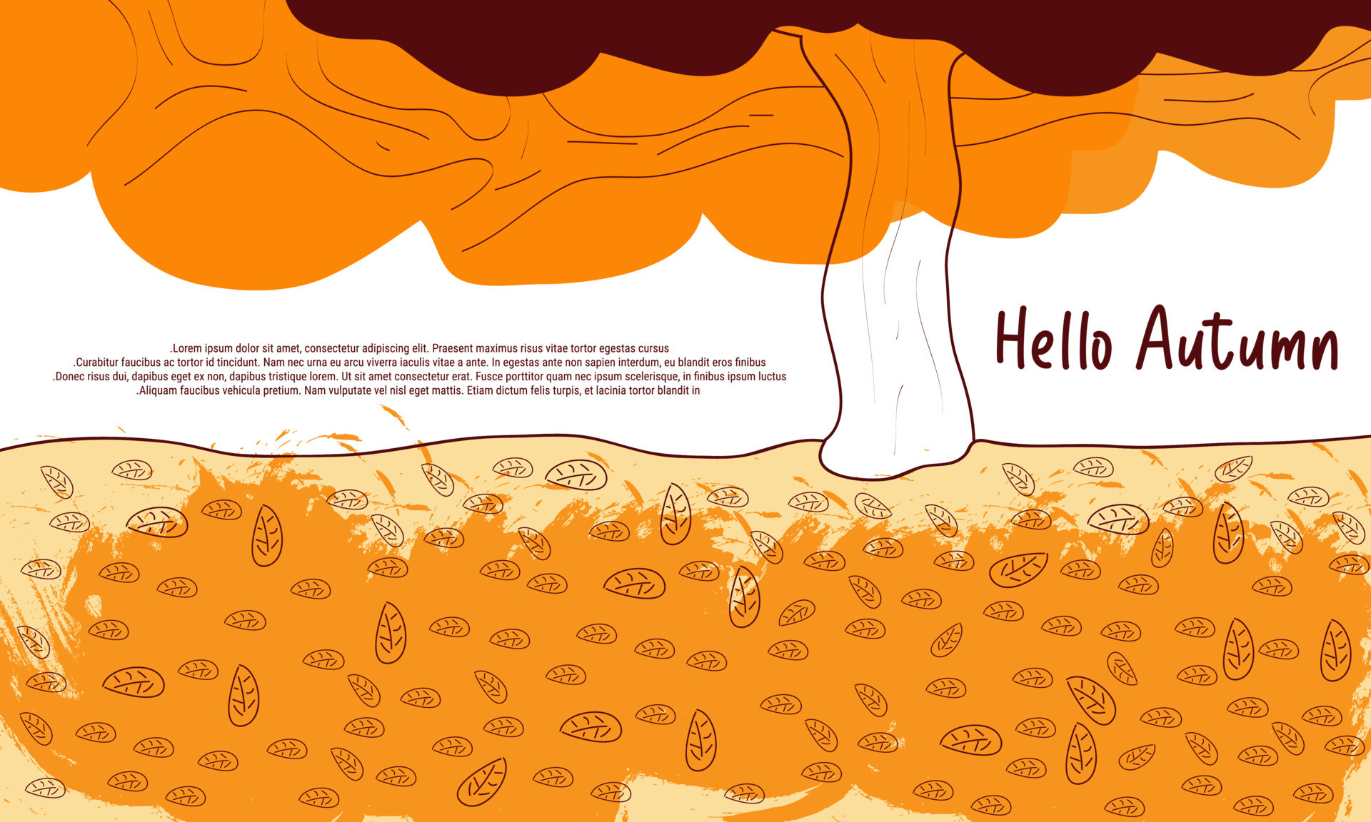 Autumn Banner Background With Display Various Autumn Leaves Falling