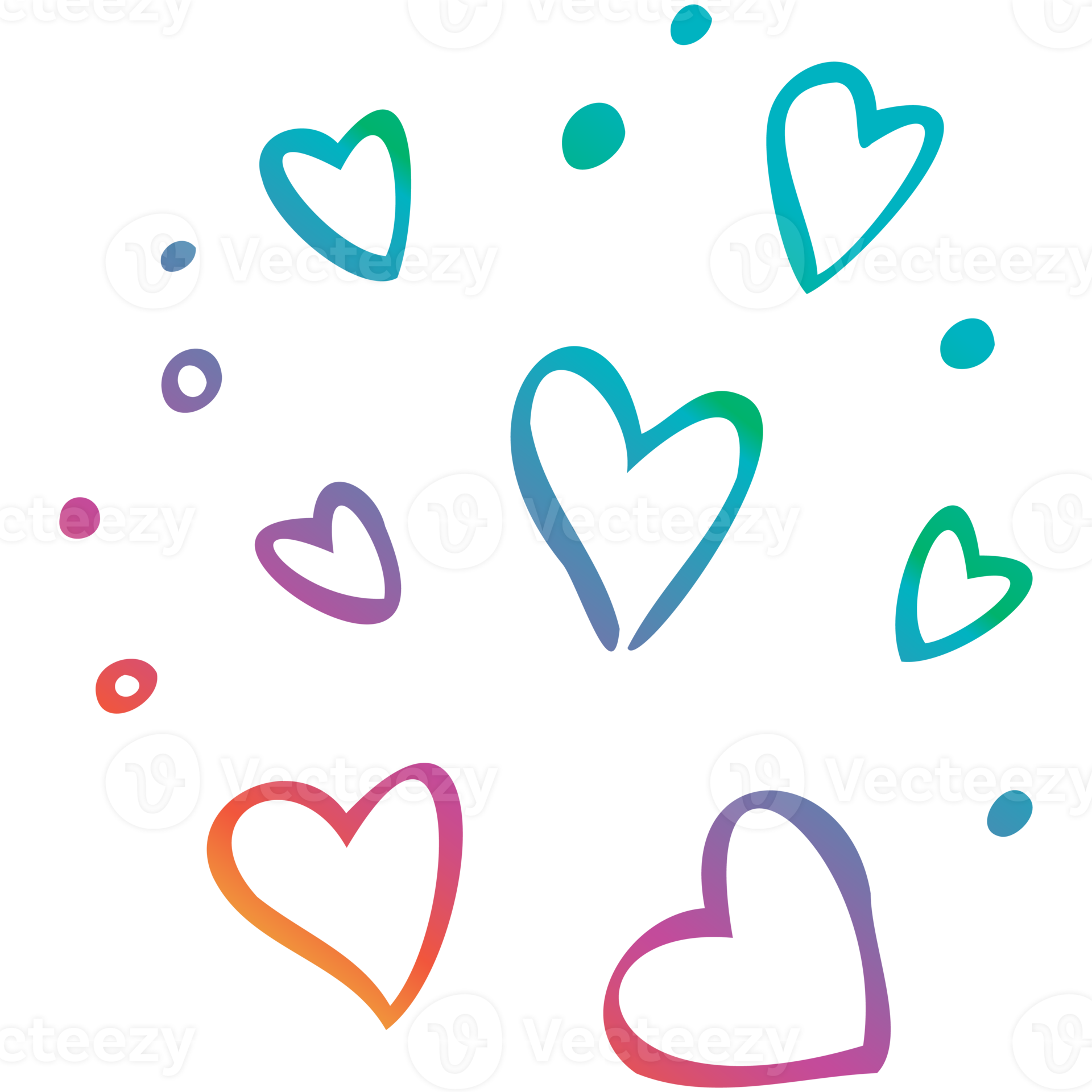 Rainbow simple doodle heart. Transparent PNG clipart for design ...