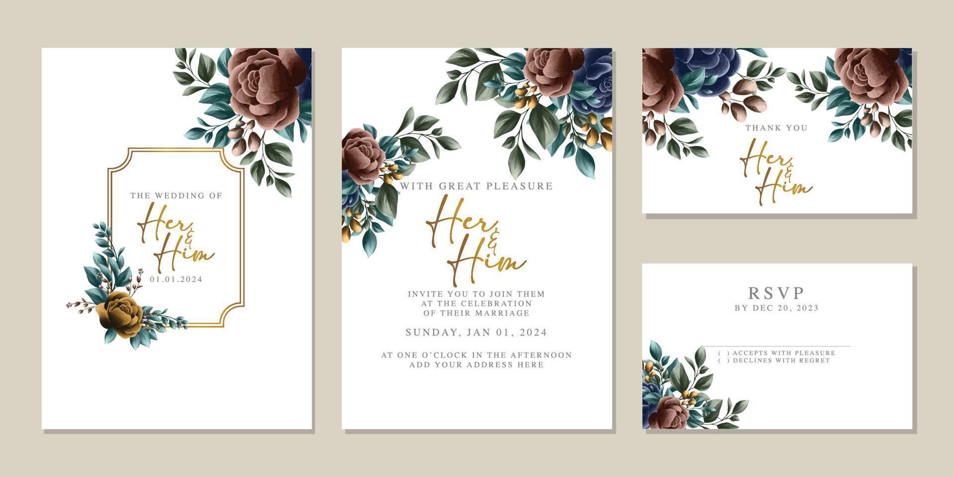 Luxury beautiful flowers wedding invitation card background template ... Luxury beautiful flowers wedding invitation card background template ...