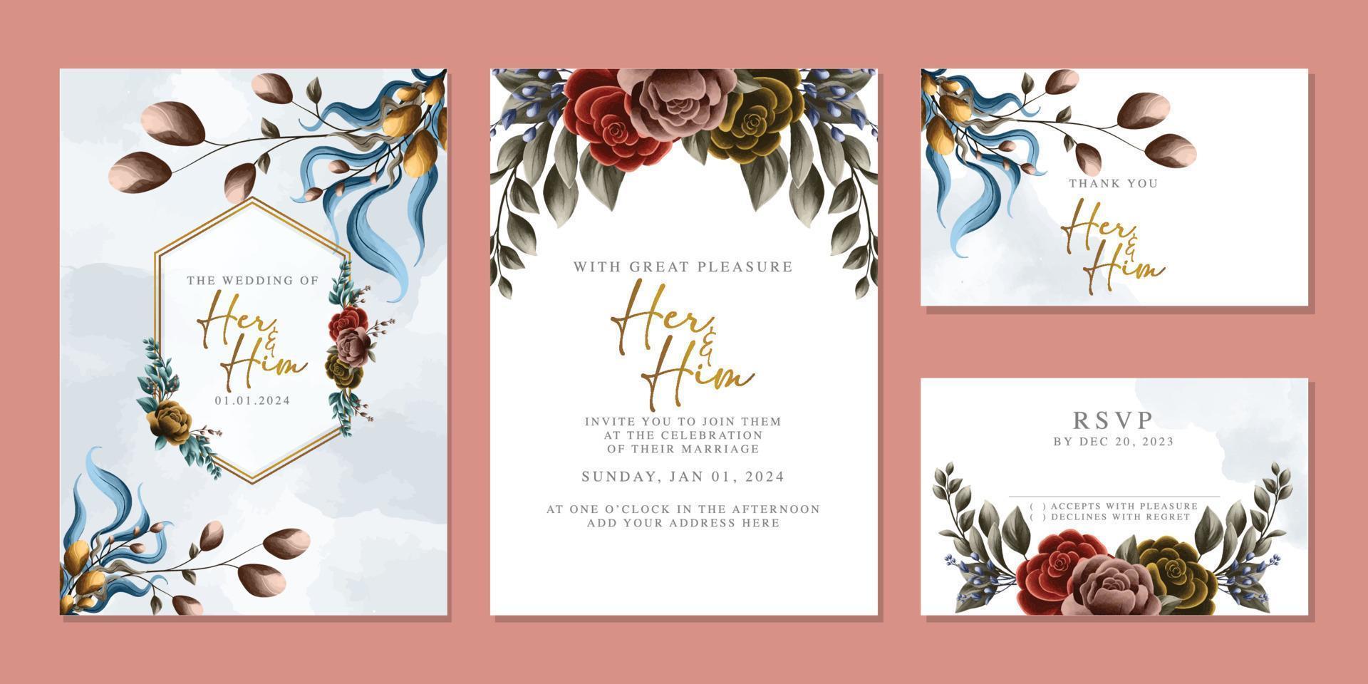 Luxury beautiful flowers wedding invitation card background template ... Luxury beautiful flowers wedding invitation card background template ...