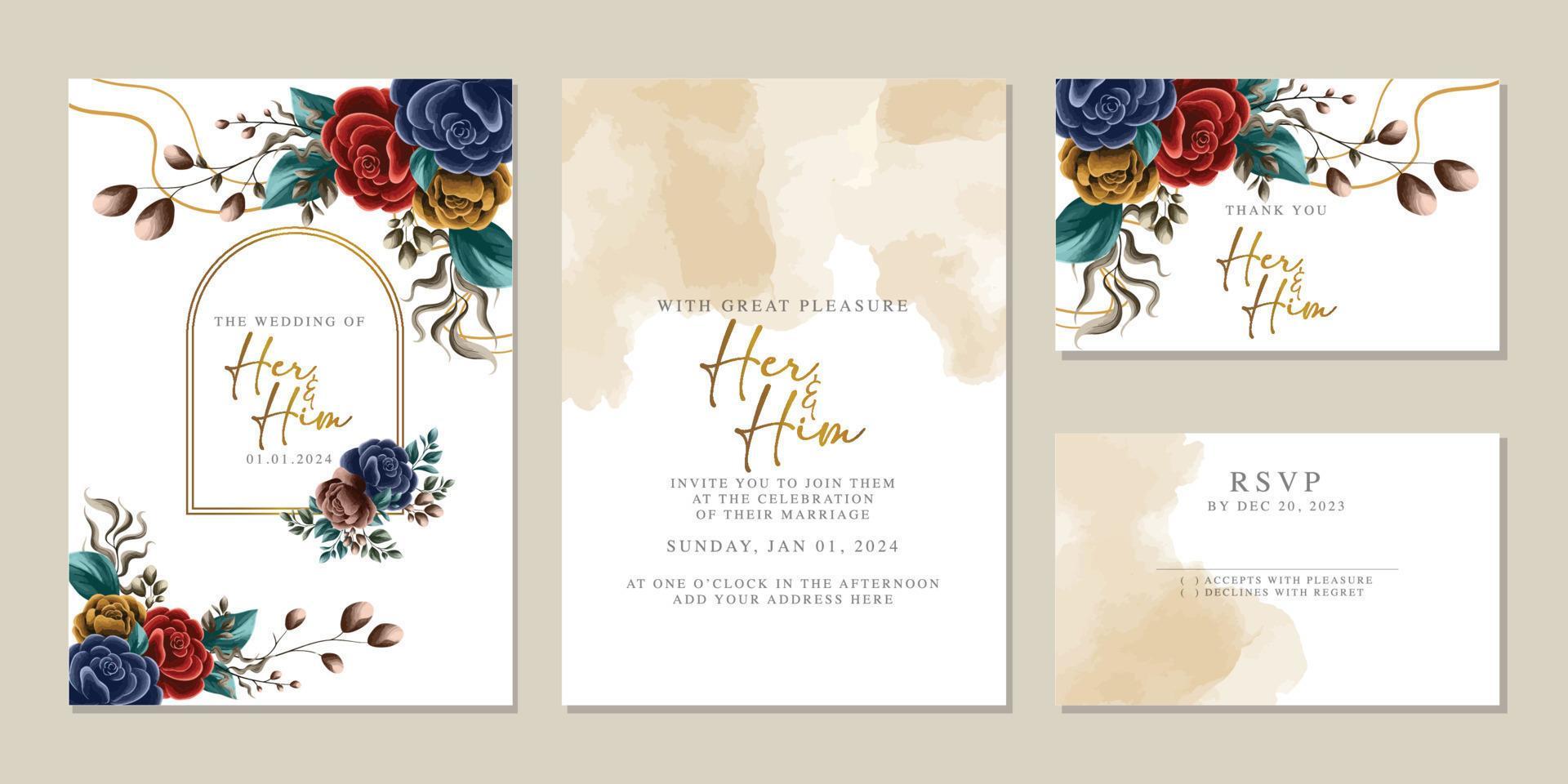 Luxury beautiful flowers wedding invitation card background template ... Luxury beautiful flowers wedding invitation card background template ...