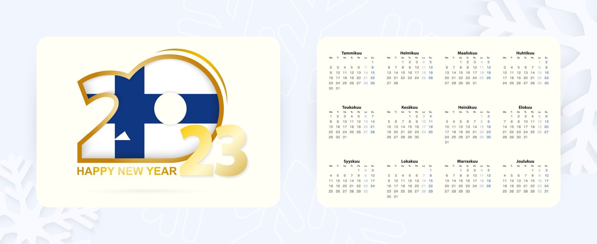 Horizontal Pocket Calendar 2023 in Finnish language. New Year 2023 icon ... Horizontal Pocket Calendar 2023 in Finnish language. New Year 2023 icon ...