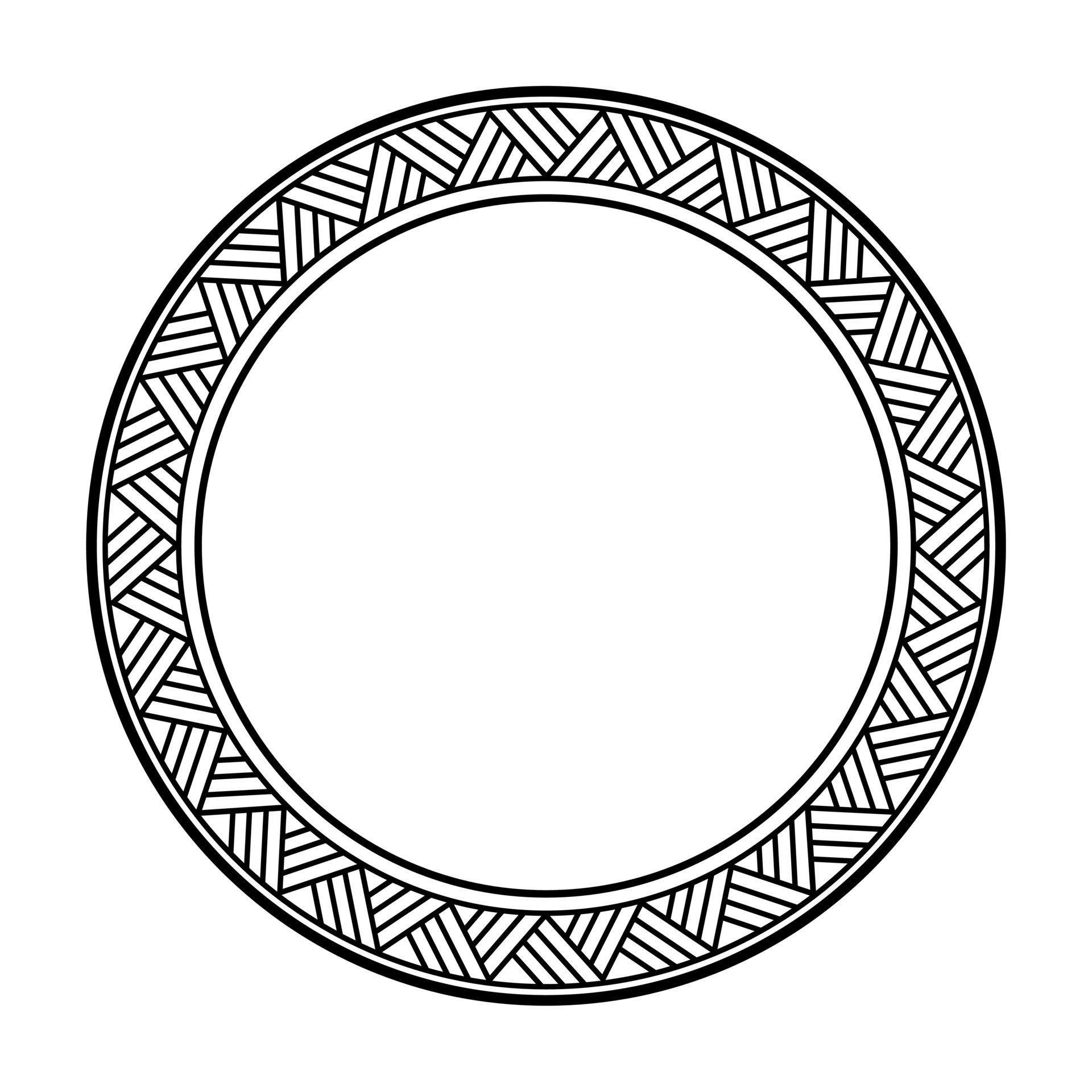 Round Maori geometrical round border frame design. Black and white ... Round Maori geometrical round border frame design. Black and white ...