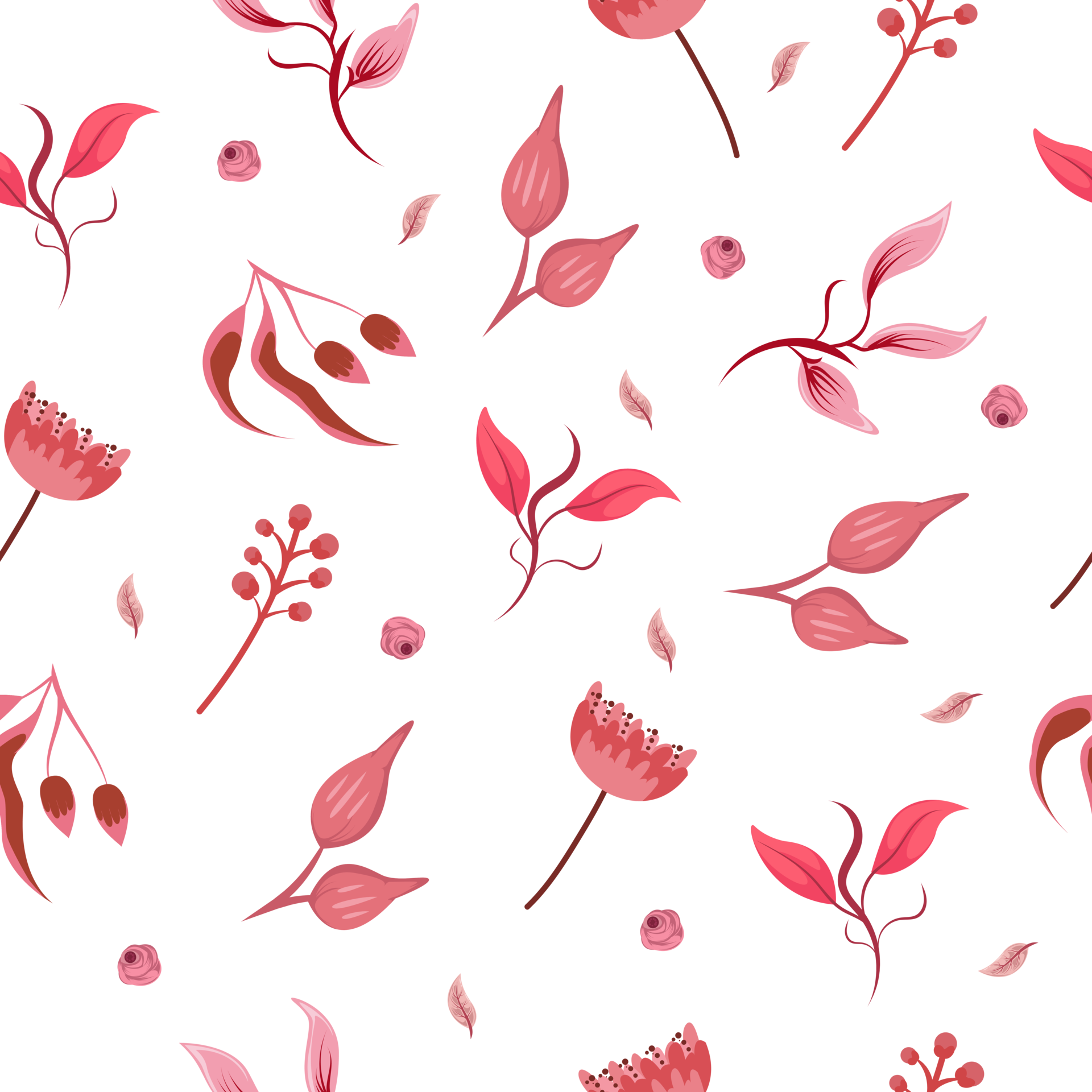 Red Pink Flower Element Seamless Pattern Wallpaper 13362363 Png