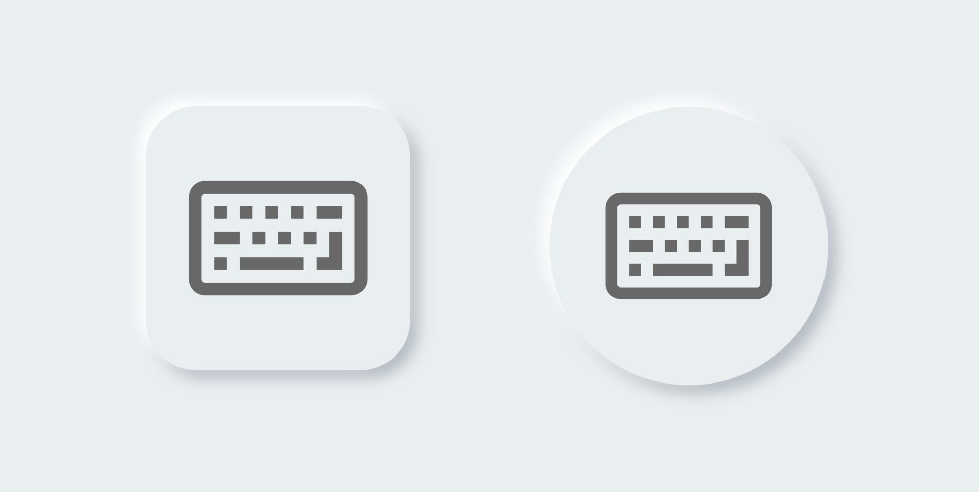 Keyboard line icon in neomorphic design style. Computer button signs ...