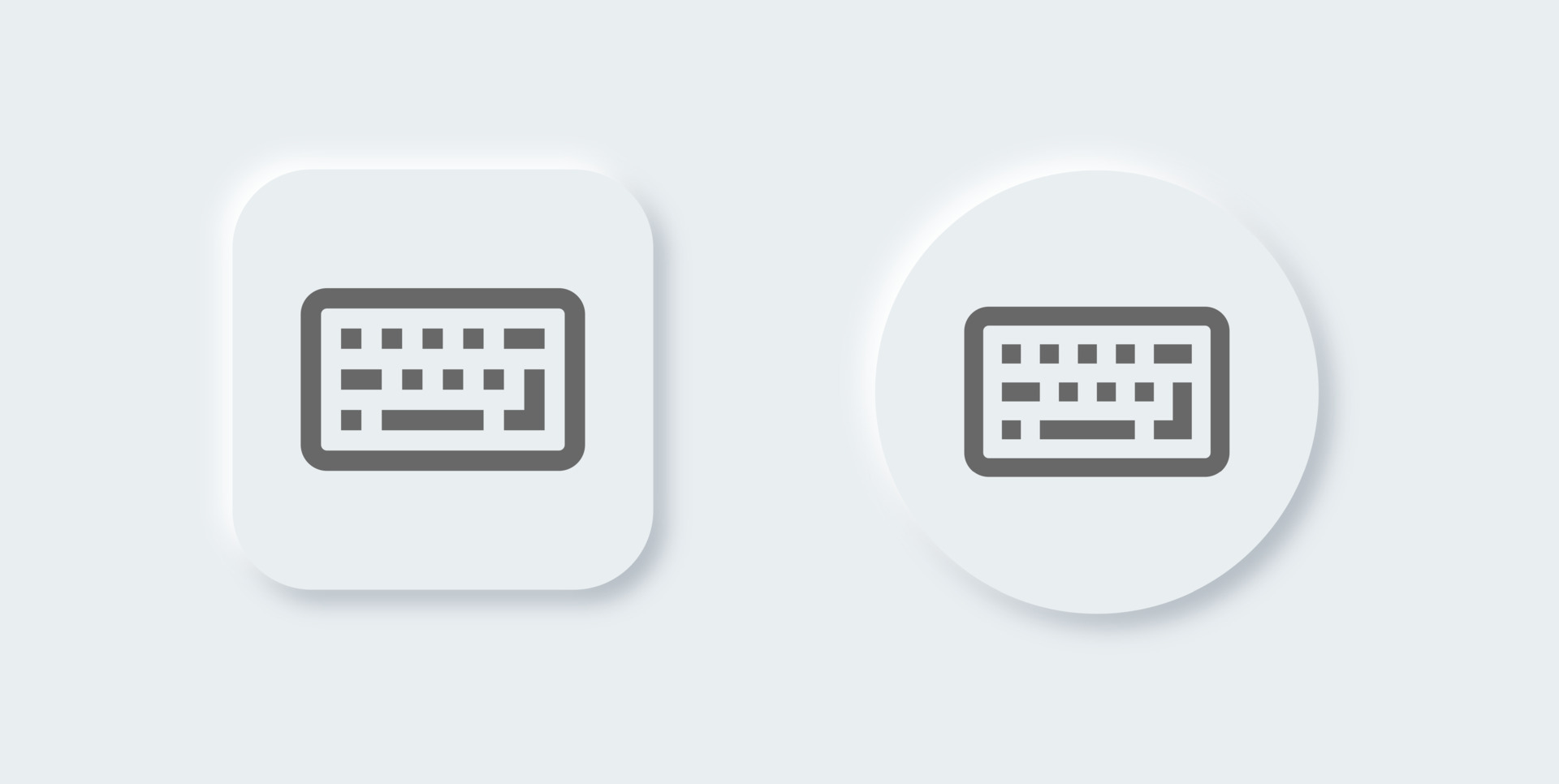 Keyboard Line Icon In Neomorphic Design Style Computer Button Signs