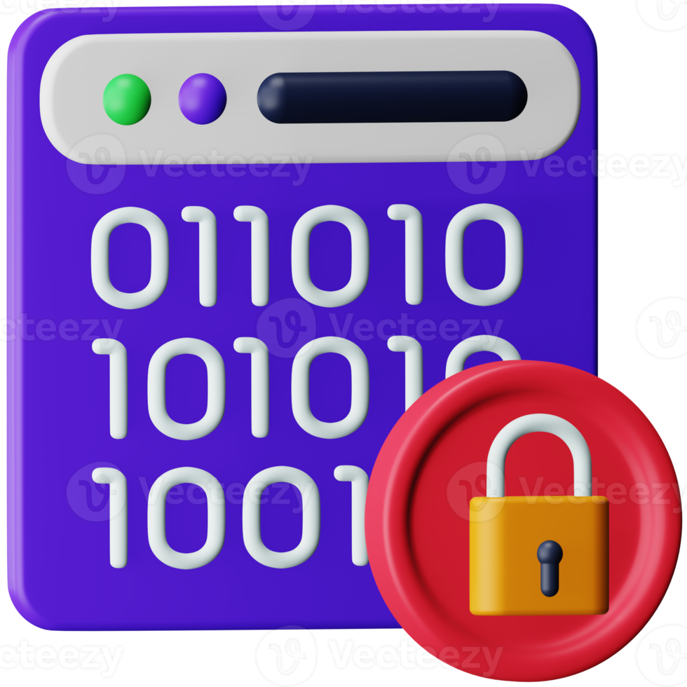 Binary Code Lock 3d Rendering Isometric Icon 13363779 Png