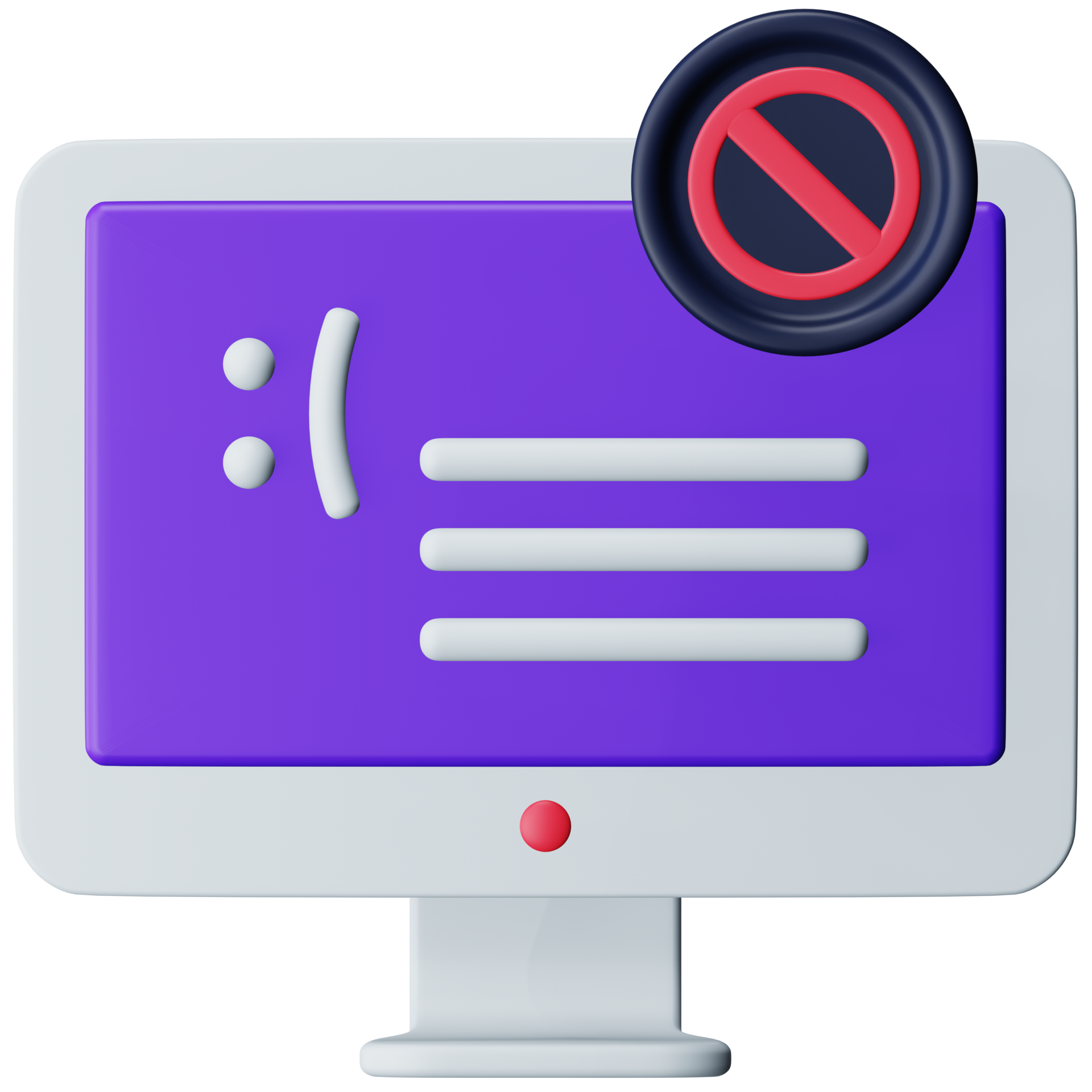 Blue Screen Error 3d Rendering Isometric Icon 13363932 Png