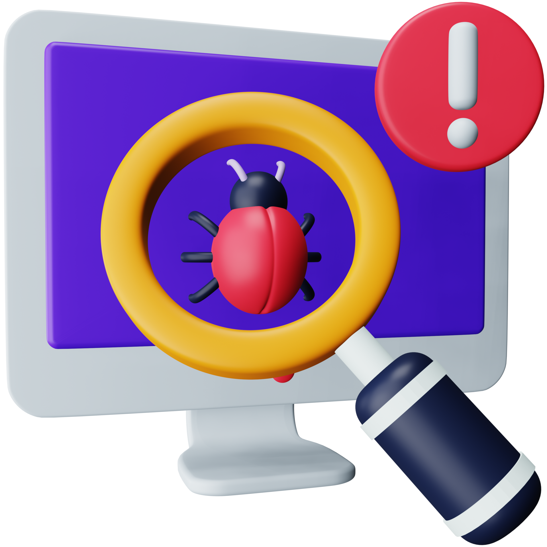 Bug detector 3d rendering isometric icon. 13363933 PNG
