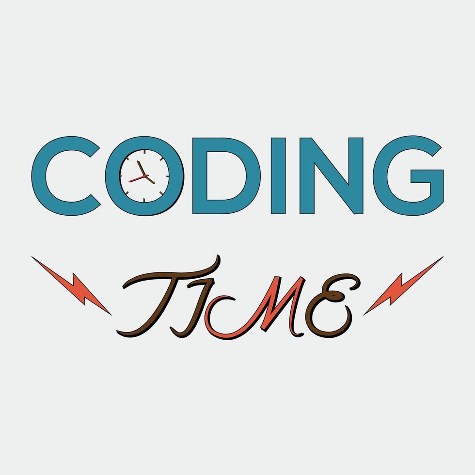 coding time T-Shirt Design 13365699 Vector Art at Vecteezy