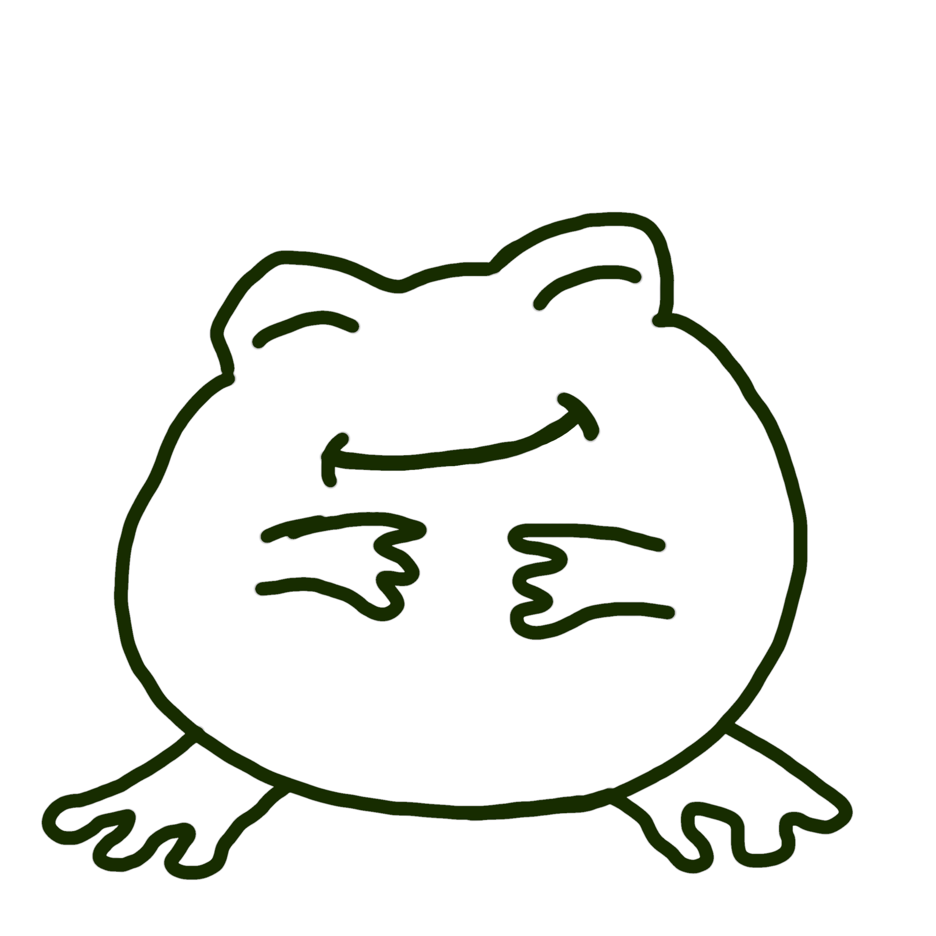 Cute Cheerful Frog Cartoon Character Line Art 13367155 Png