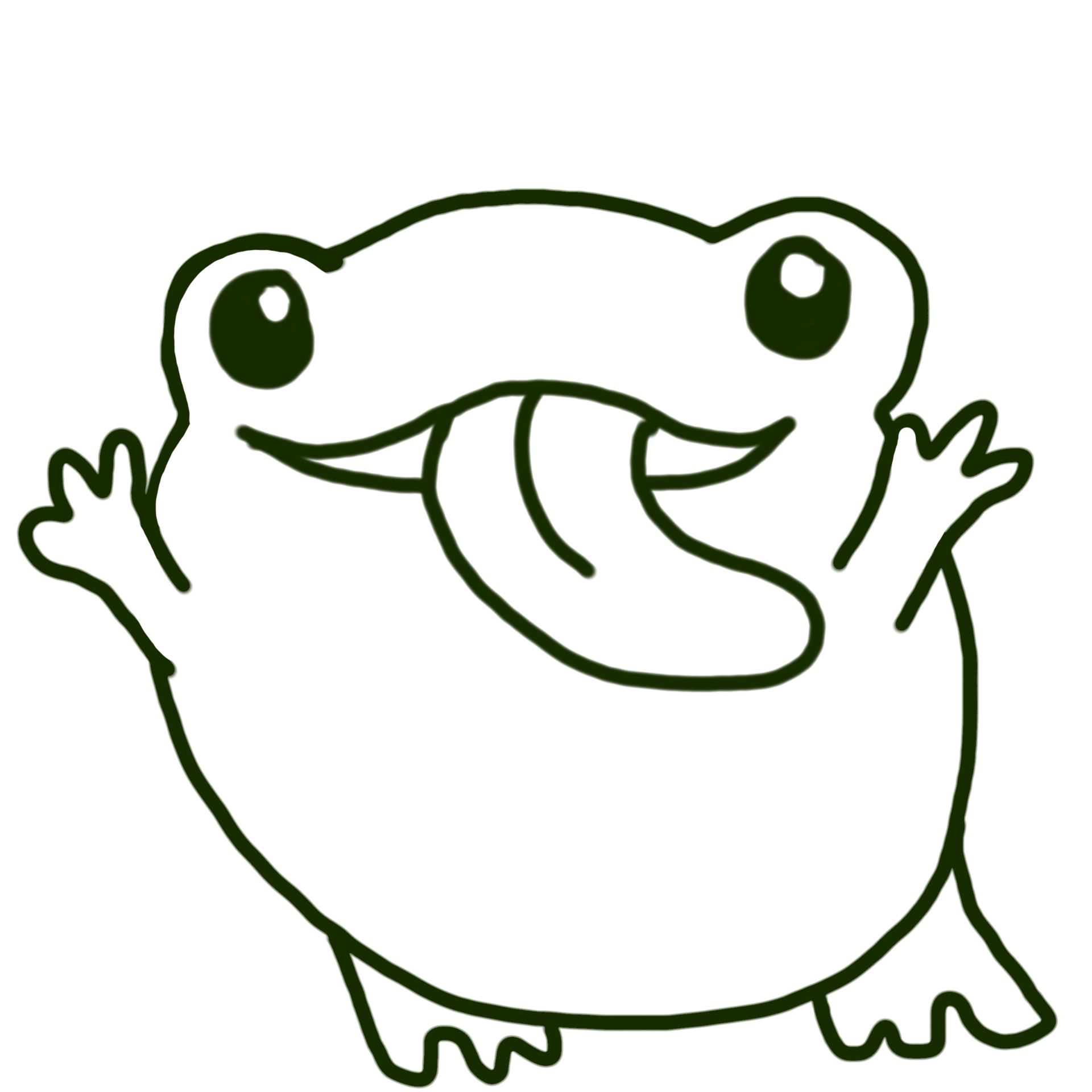 Cute Cheerful Frog Cartoon Character Line Art 13367156 Png