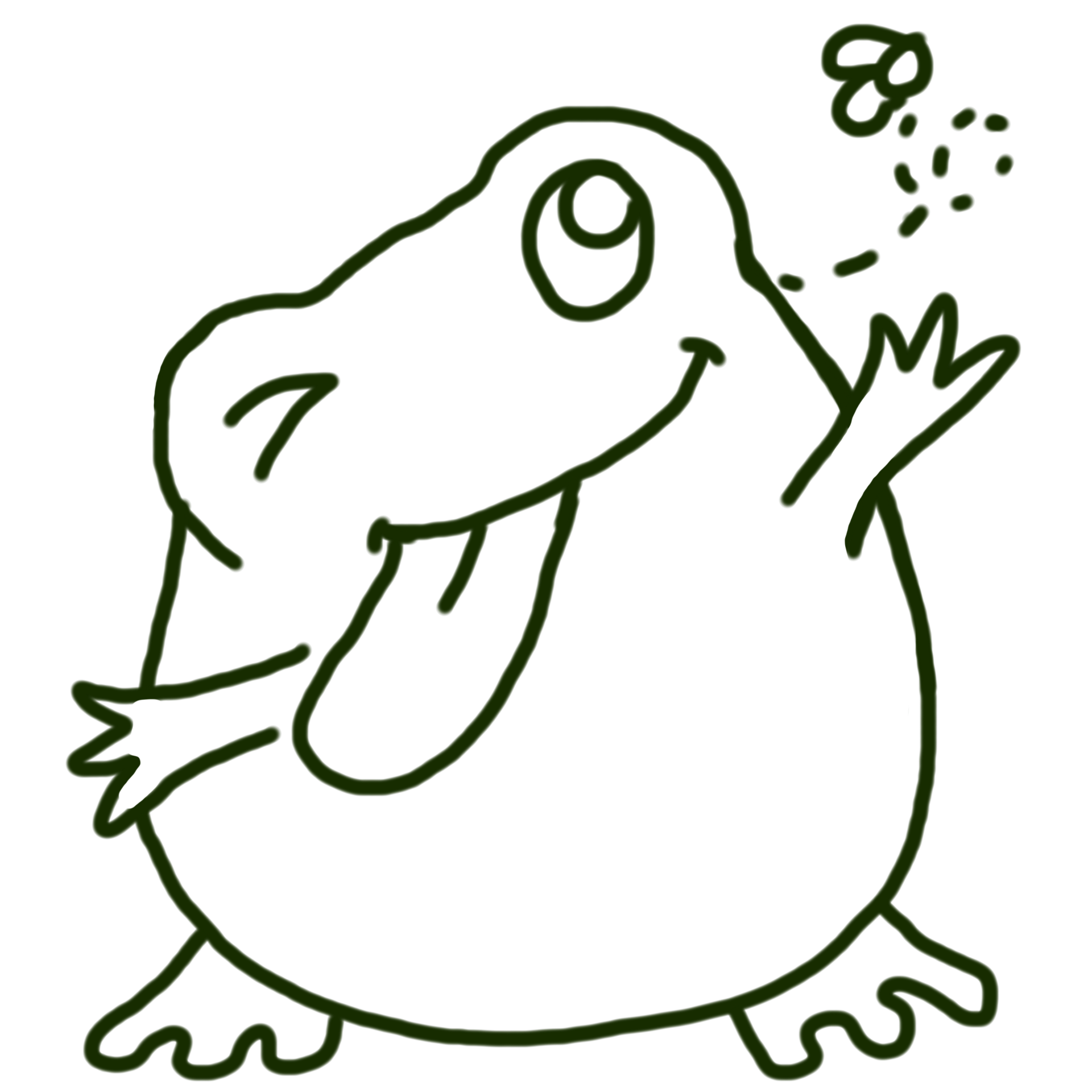 Cute Cheerful Frog Cartoon Character Line Art 13367158 Png