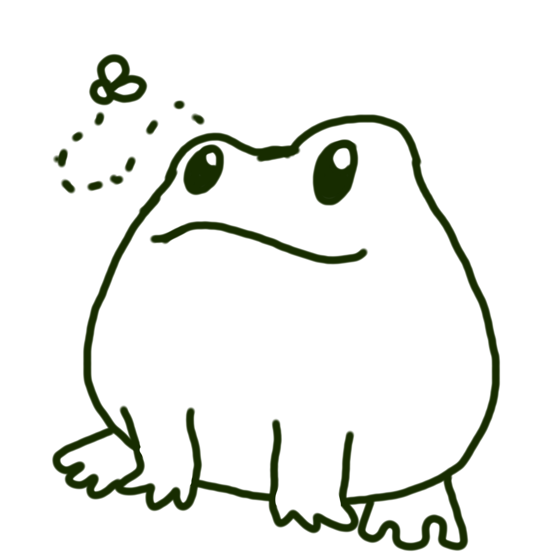 Cute Cheerful Frog Cartoon Character Line Art 13367159 Png