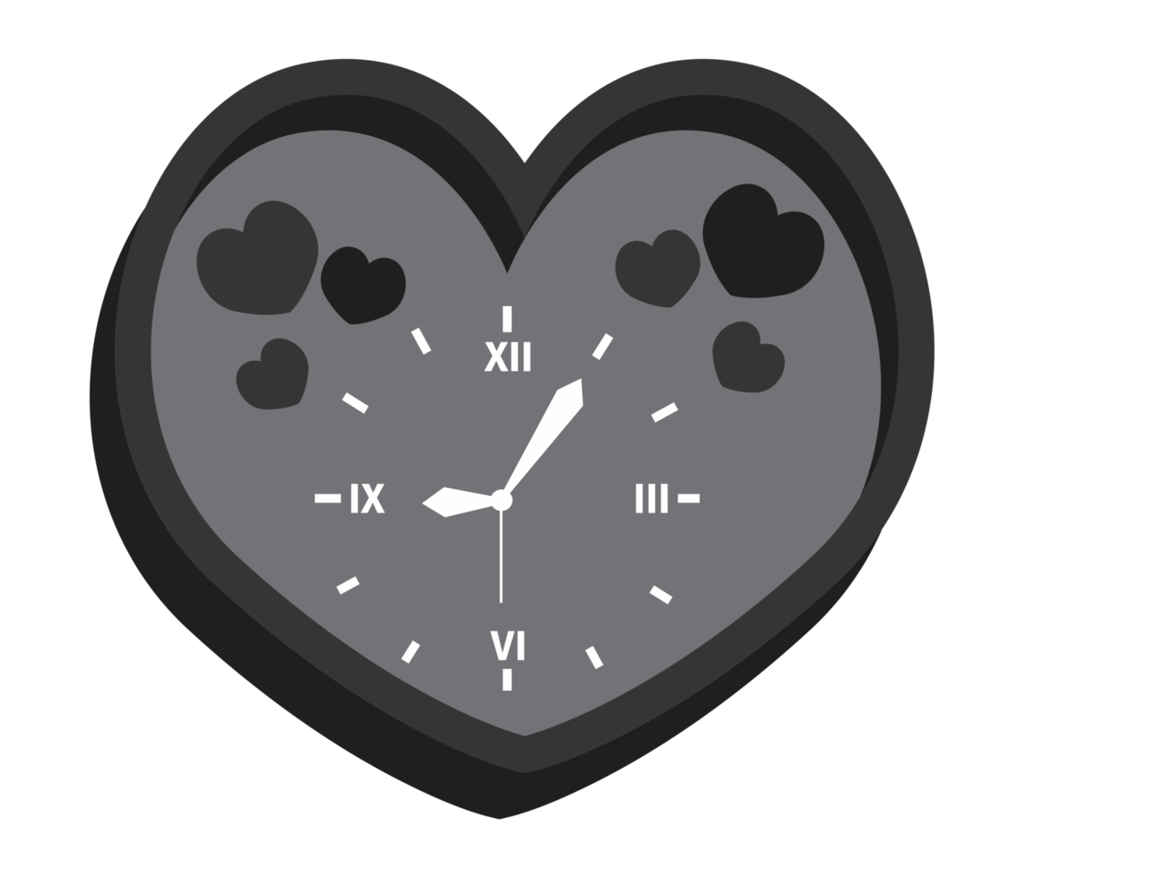 Object Clock With Love Shape 13367162 Png