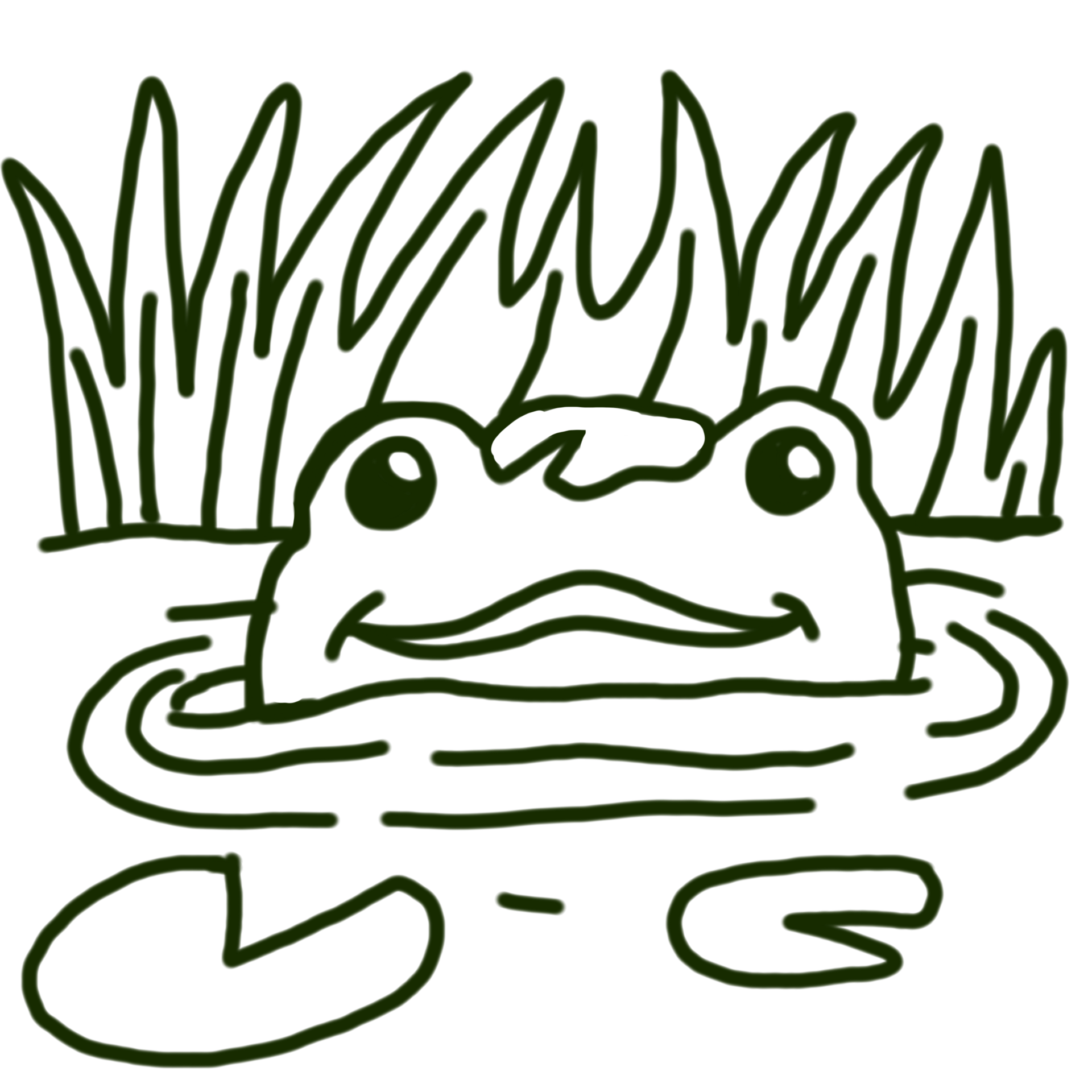 Cute Cheerful Frog Cartoon Character Line Art 13367163 Png