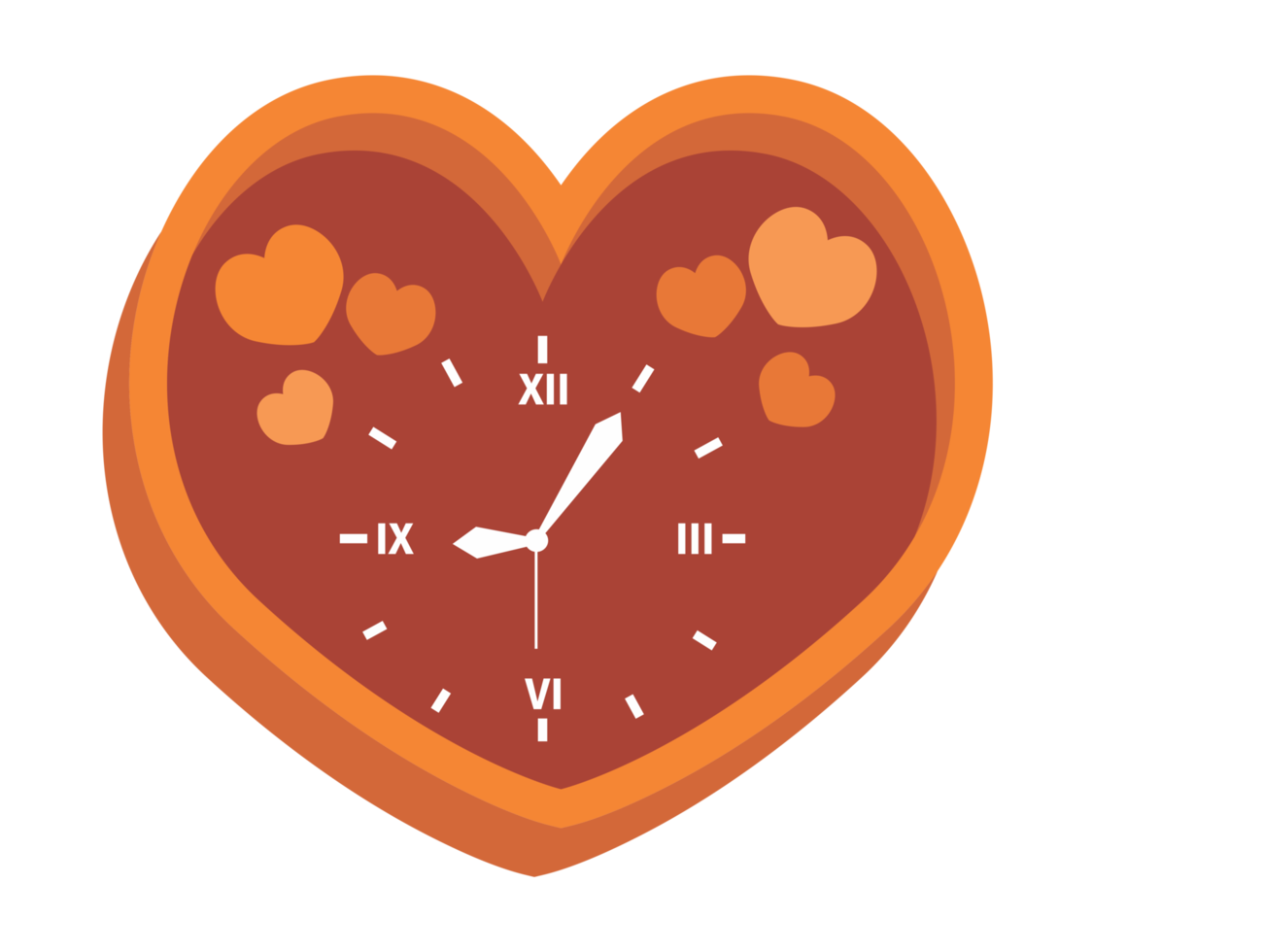Object Clock With Love Shape 13367165 Png