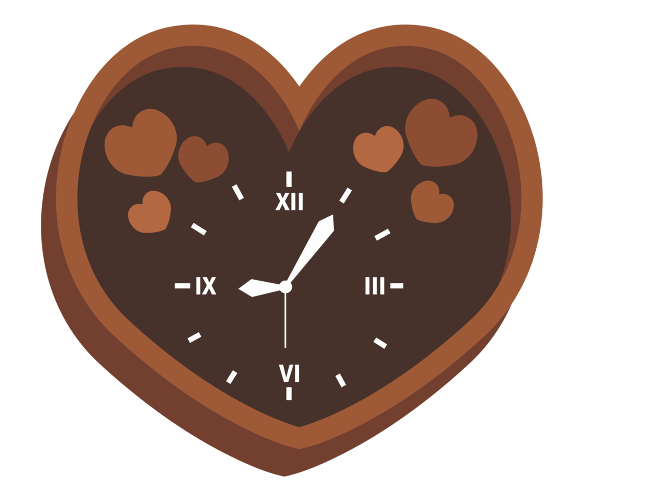Object Clock With Love Shape 13367167 Png
