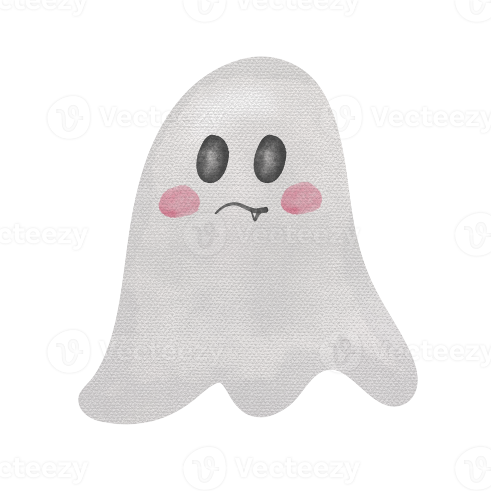 Cute ghost halloween watercolor clipart 13367477 PNG