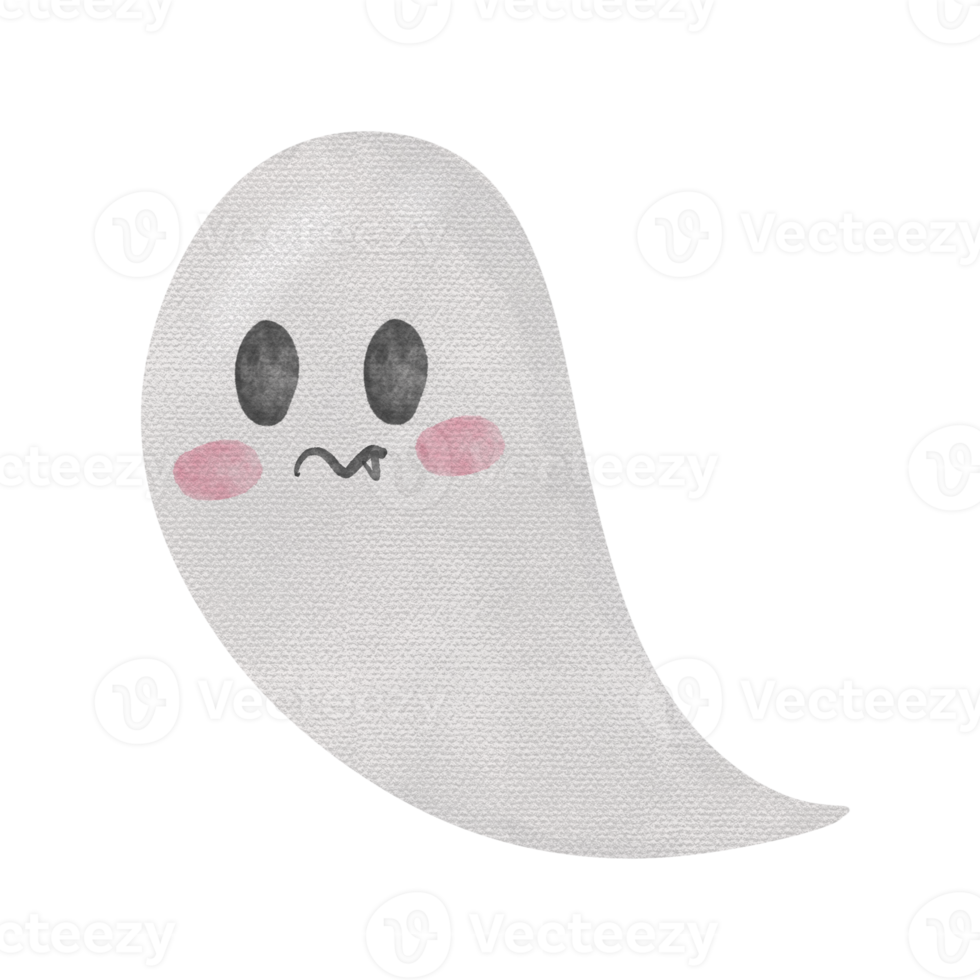 Cute ghost halloween watercolor clipart 13367526 PNG