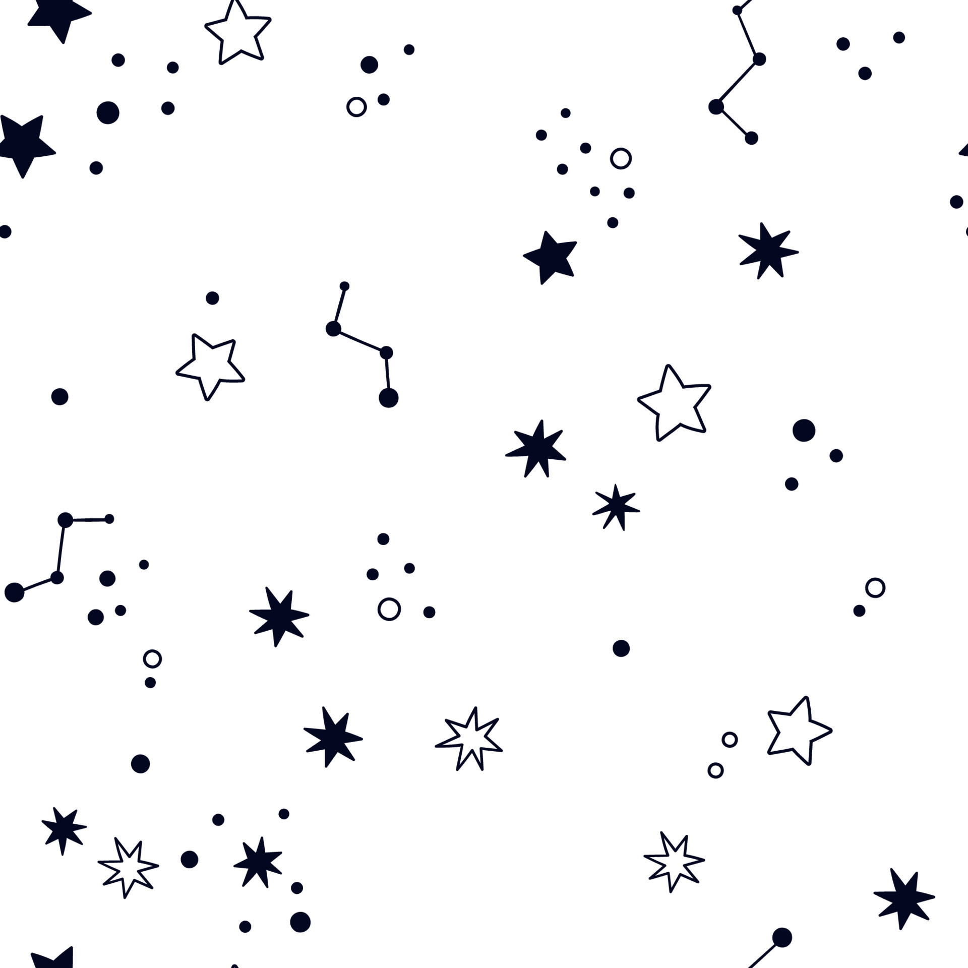 Starry Seamless Background Cute Space Pattern In Doodle Style 13368032 Vector Art At Vecteezy