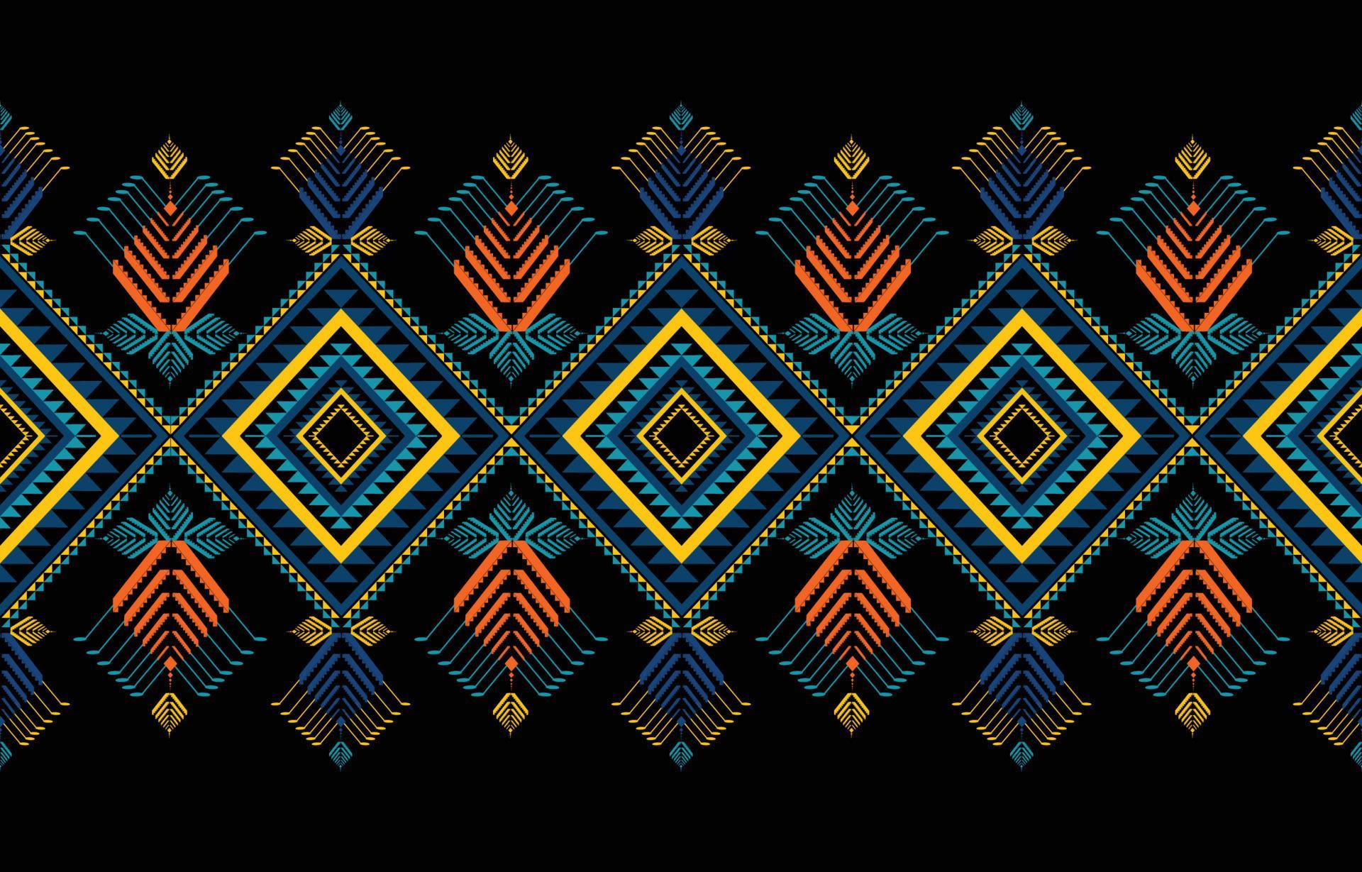 Geometric ethnic Oriental pattern.Dark tone western, aztec, tribal ...