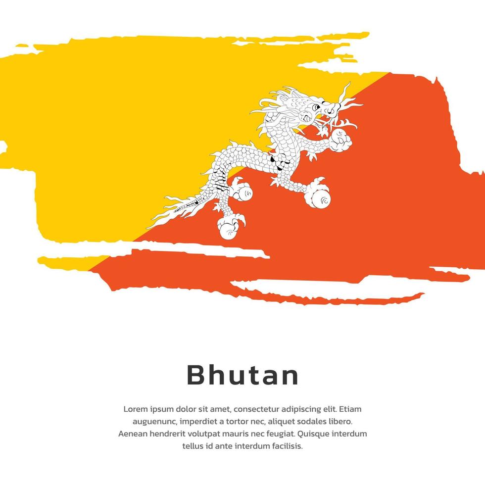 Illustration of Bhutan flag Template 13369221 Vector Art at Vecteezy