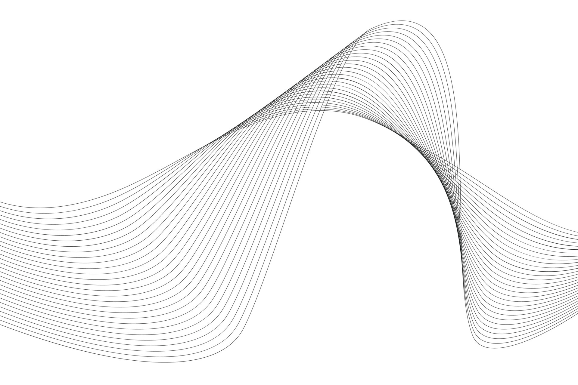 Abstract Line Wave Element White Background Wave Line Element 13374167