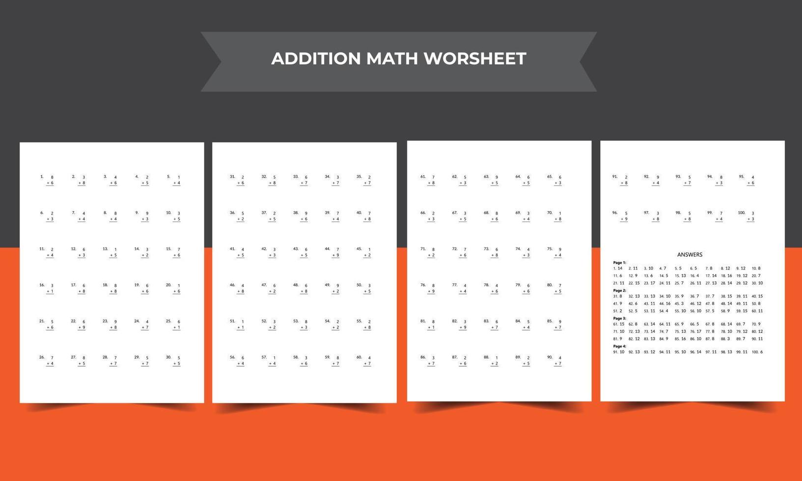 Math Worksheet Interior - 100 Basic Single-Digit Addition Questions ... Math Worksheet Interior - 100 Basic Single-Digit Addition Questions ...