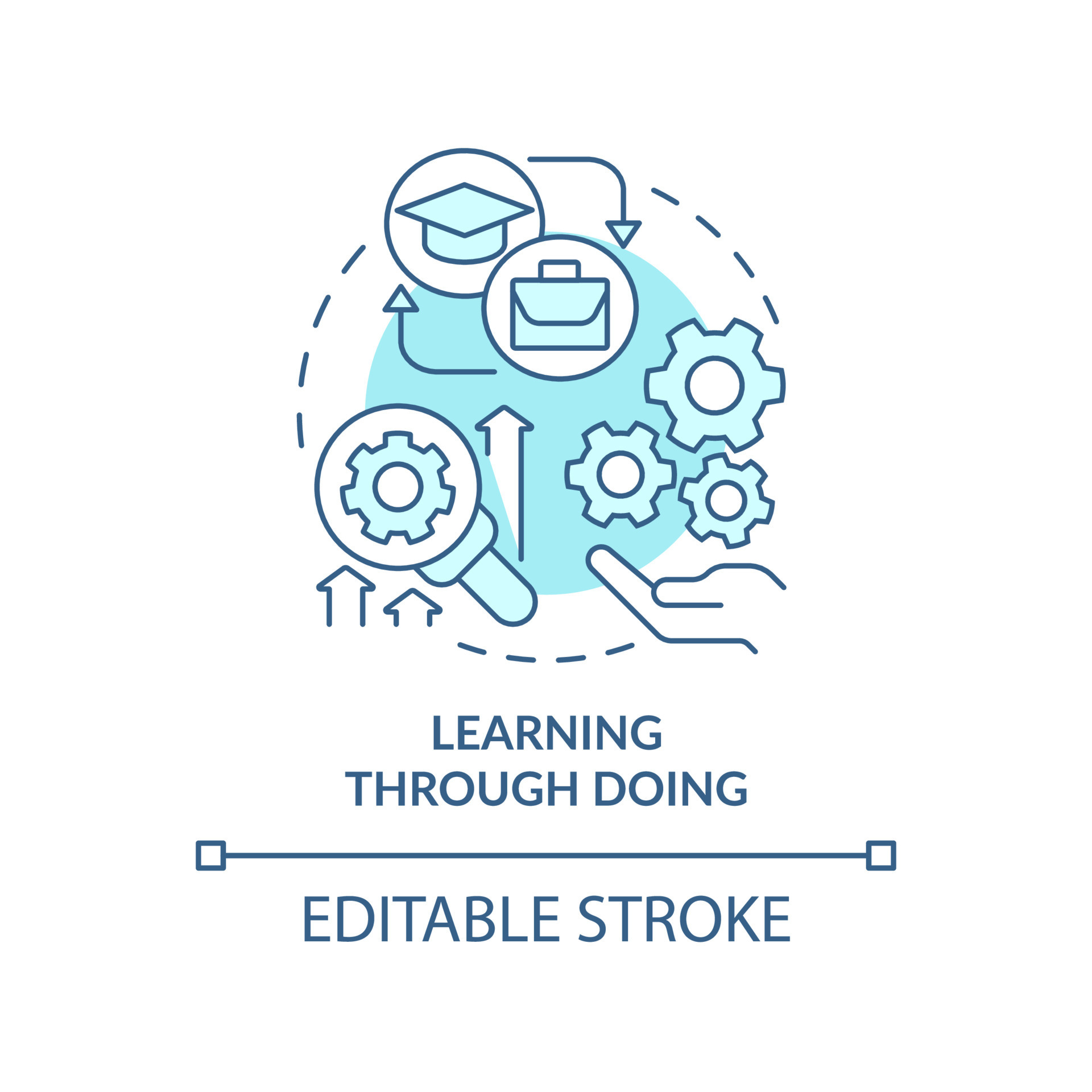 Learning Through Doing Turquoise Concept Icon Apply Knowledge Learning Principle Abstract Idea