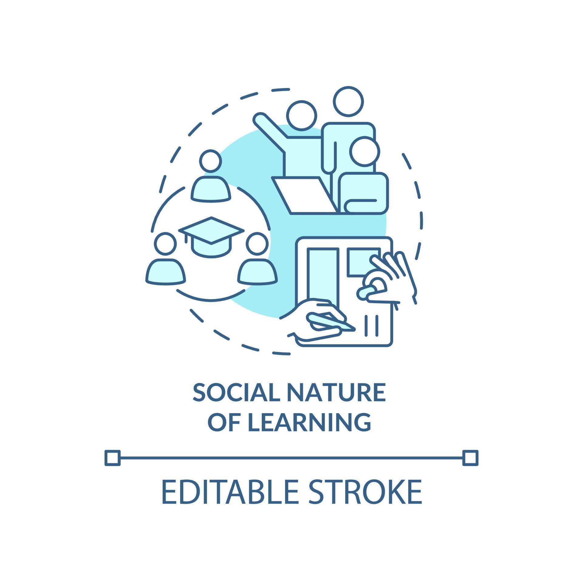 Social Nature Of Learning Turquoise Concept Icon Teamwork Principle Of Learning Abstract Idea 2558