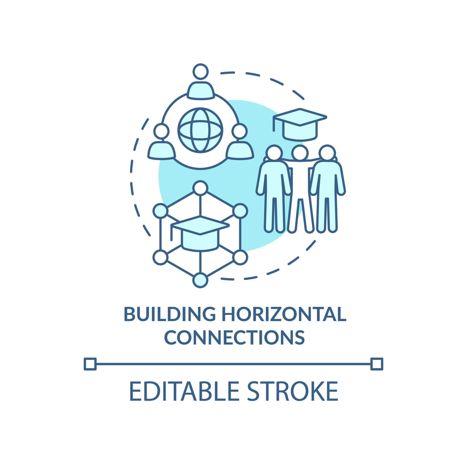 Building Horizontal Connections Turquoise Concept Icon Principle Of Learning Abstract Idea Thin