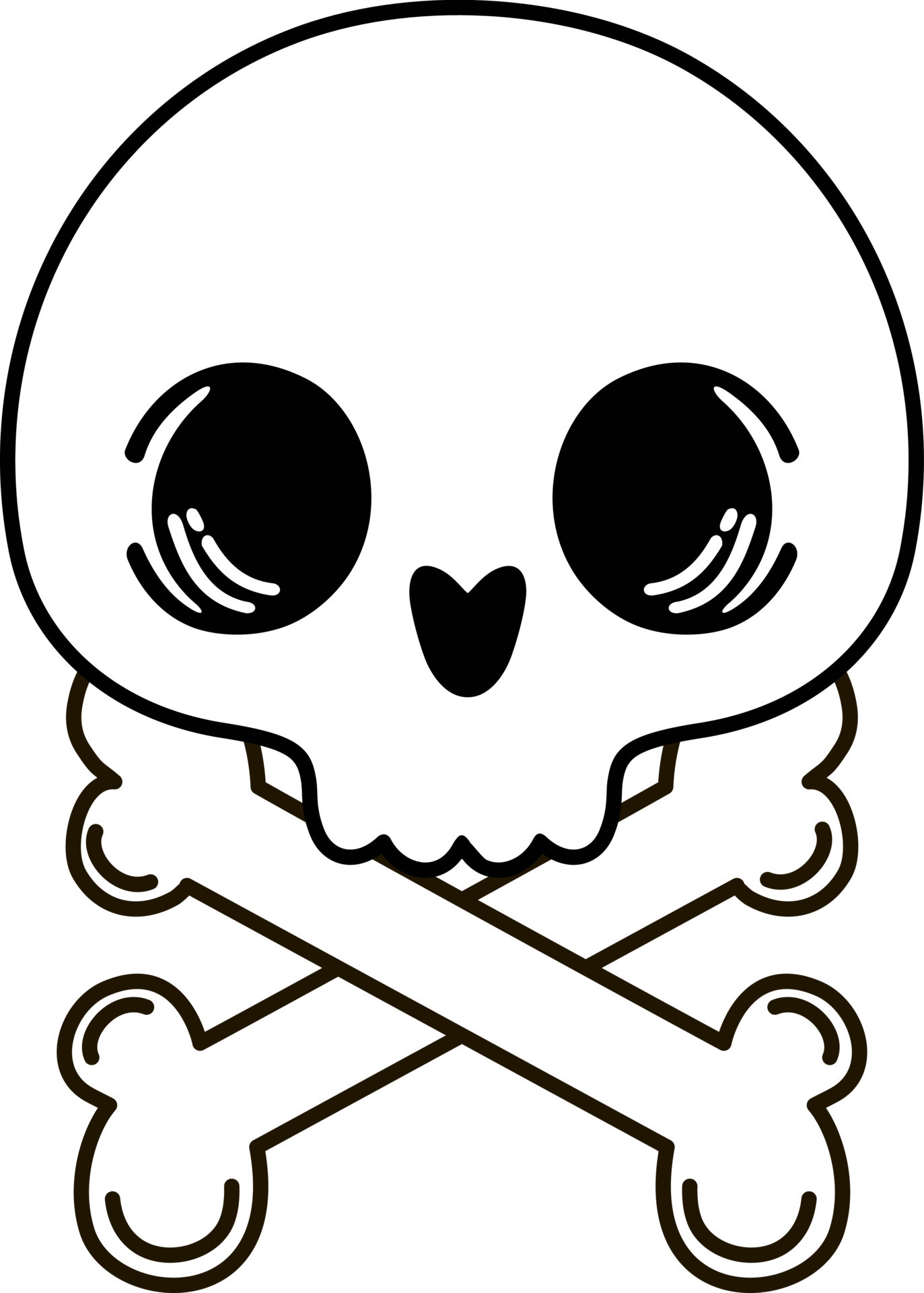 Cute Skull Human Skull And Crossbones Dead Mans Head Pirate Flag Jolly Roger 13376807 Vector