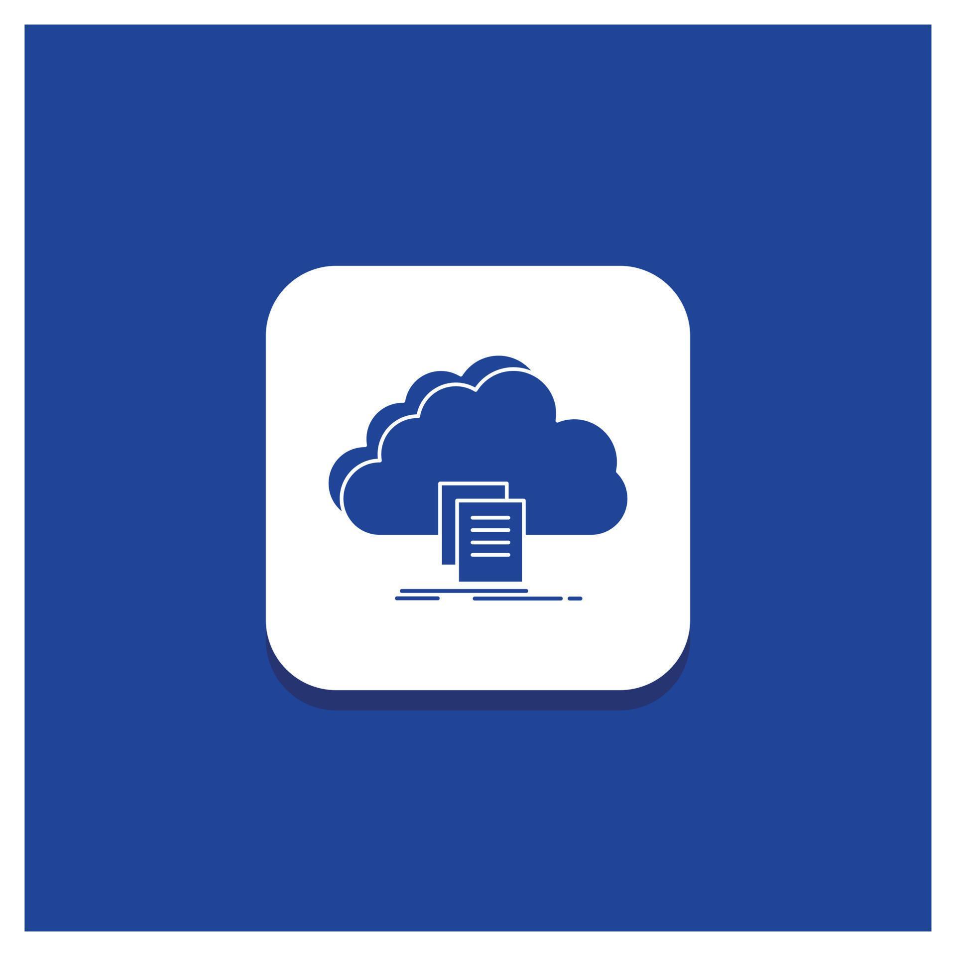 Blue Round Button for cloud. access. document. file. download Glyph icon 13376977 Vector Art at ...