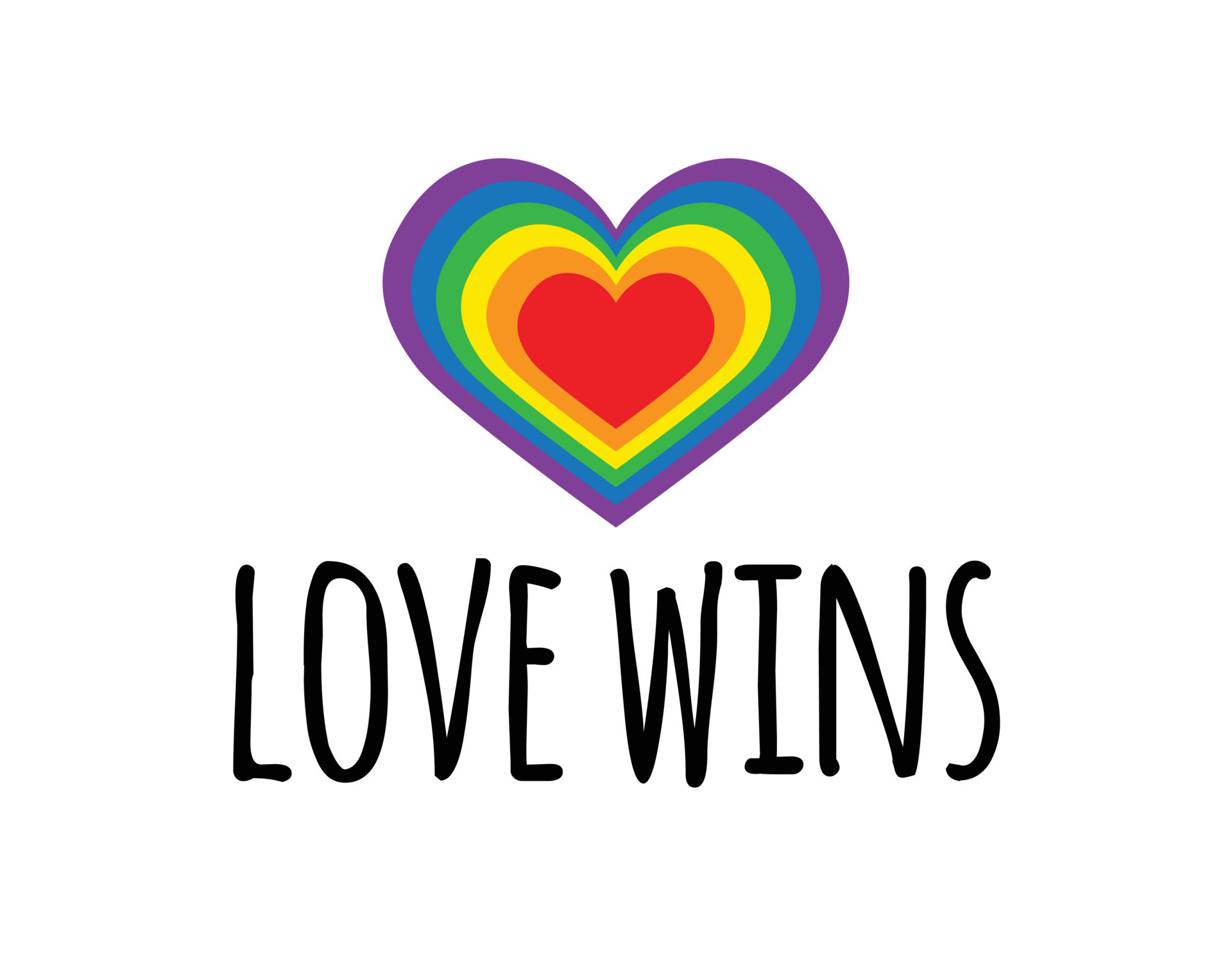 Vector Lgbt Rainbow Flag Heart With Love Wins 13381896 Vector Art At
